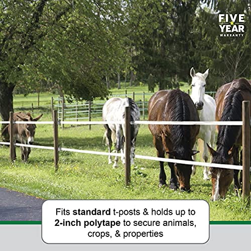 Powerfields Safe-Fence White T-Post Polytape Insulator - TP-25 Electric ...