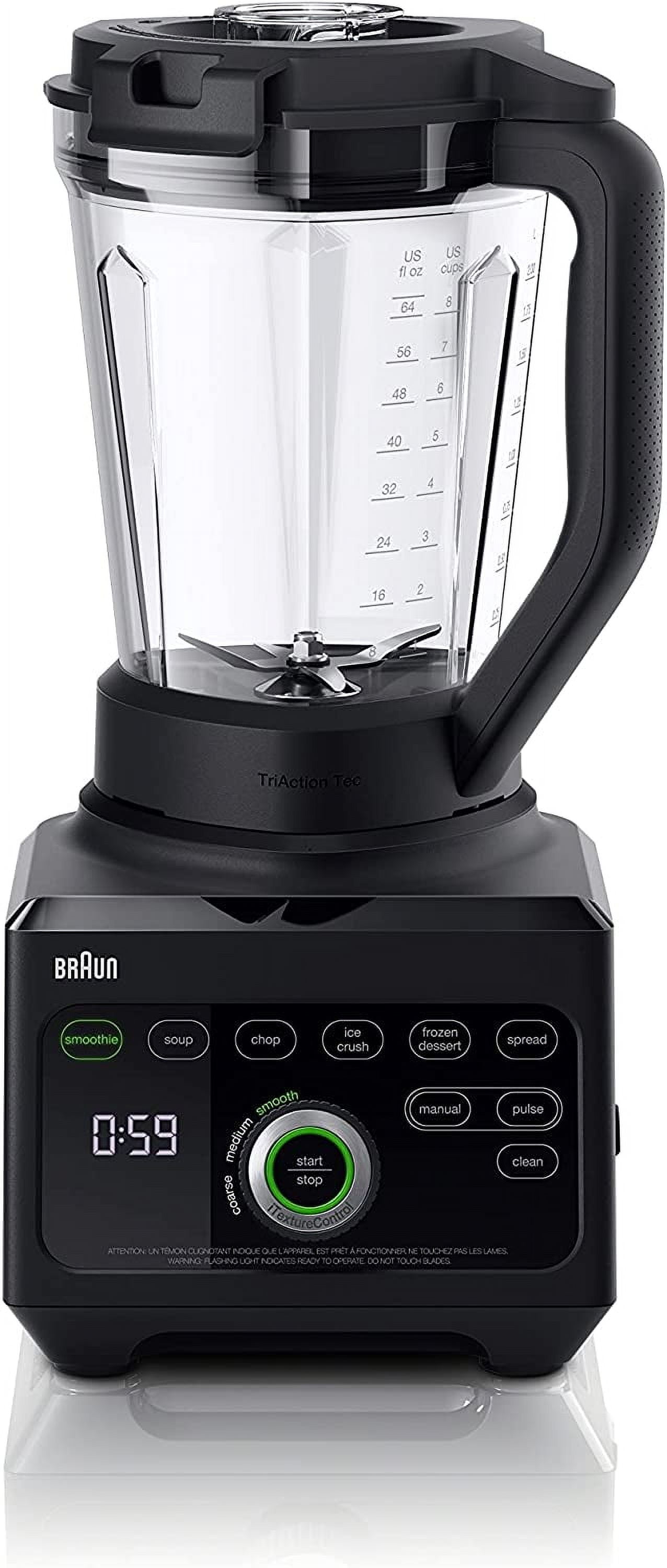 Powerful 1600 Watt Countertop Blender with 10 Manual Speeds, 3 Texture ...