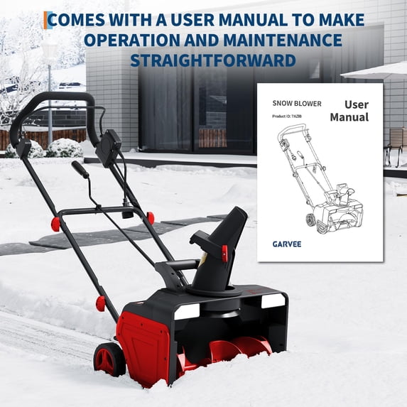 Powerful 2200W Corded Electric Snow Blower – 20" Wide, 12" Deep ...