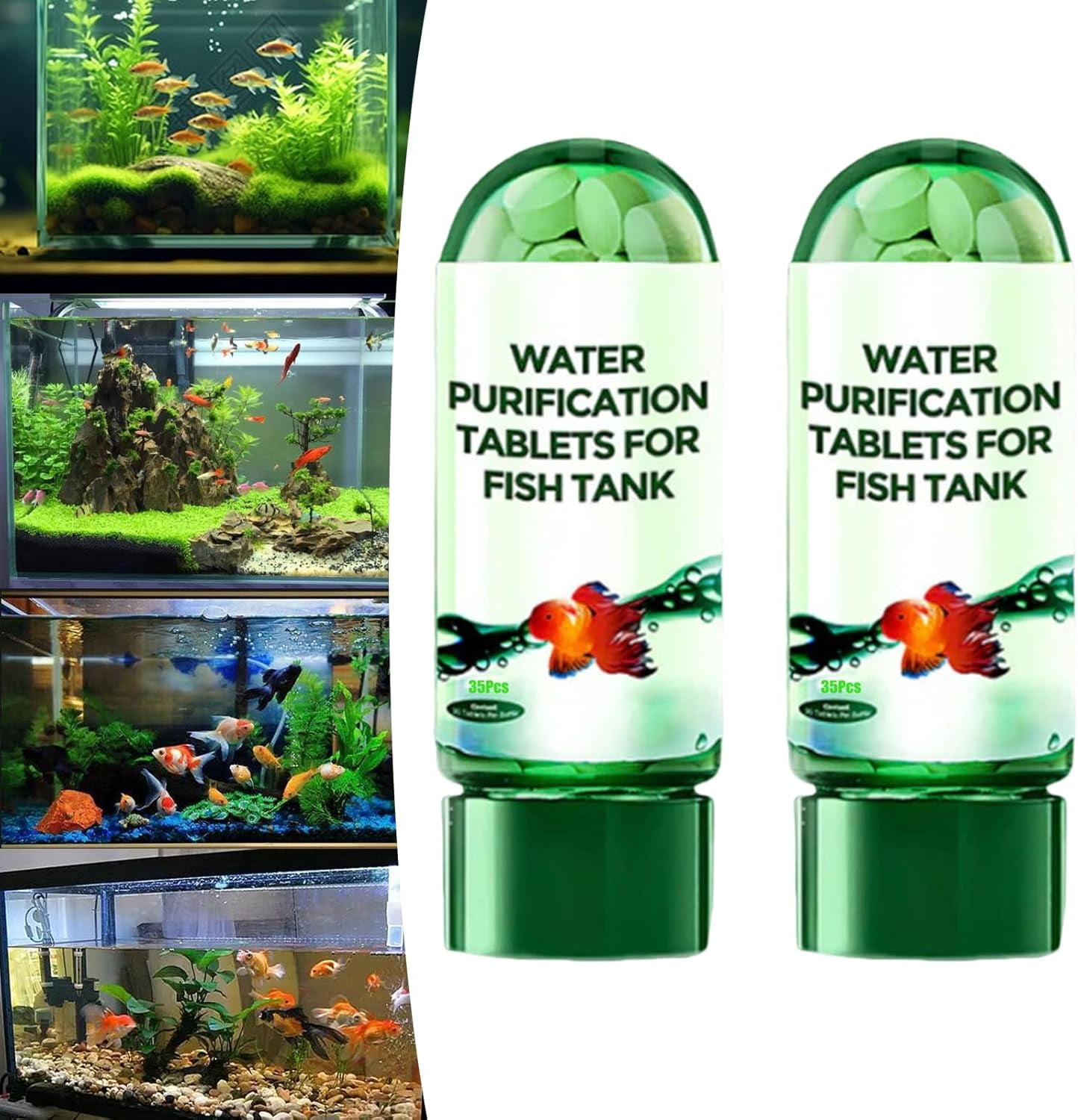 Powerful Aquarium Water Purification Tablet for Fish Tank, Portable ...