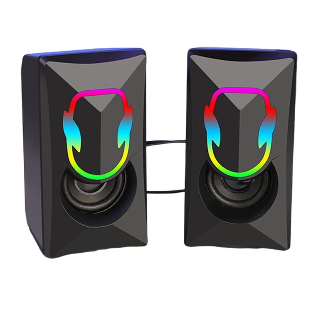 Powerful Bass USB Speaker DC5V Stereoed Loudspeaker RGB Light Corded ...
