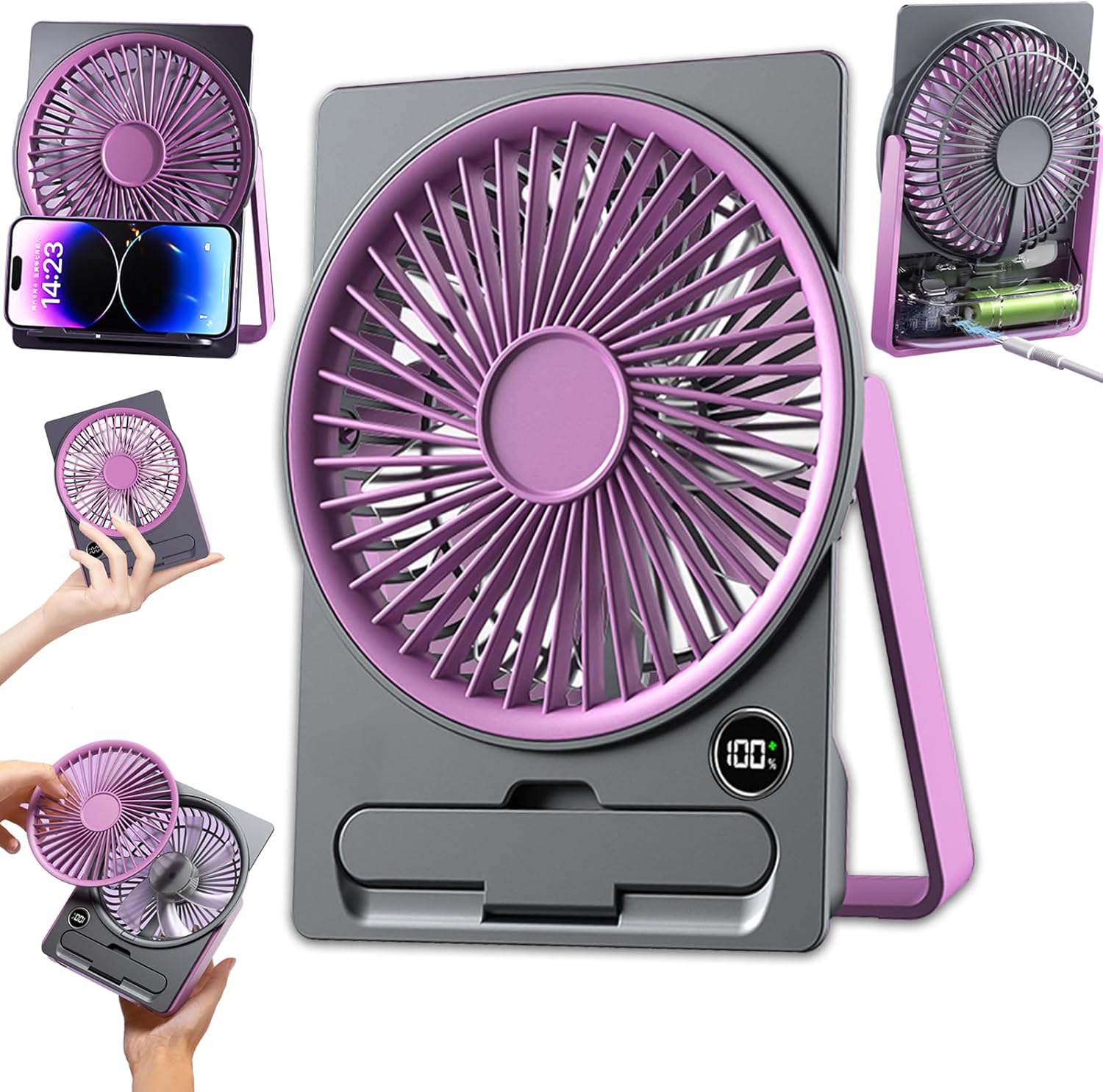 Powerful Breeze Slim Card Fan, Ultra Slim Card Usb Rechargeable Mini ...