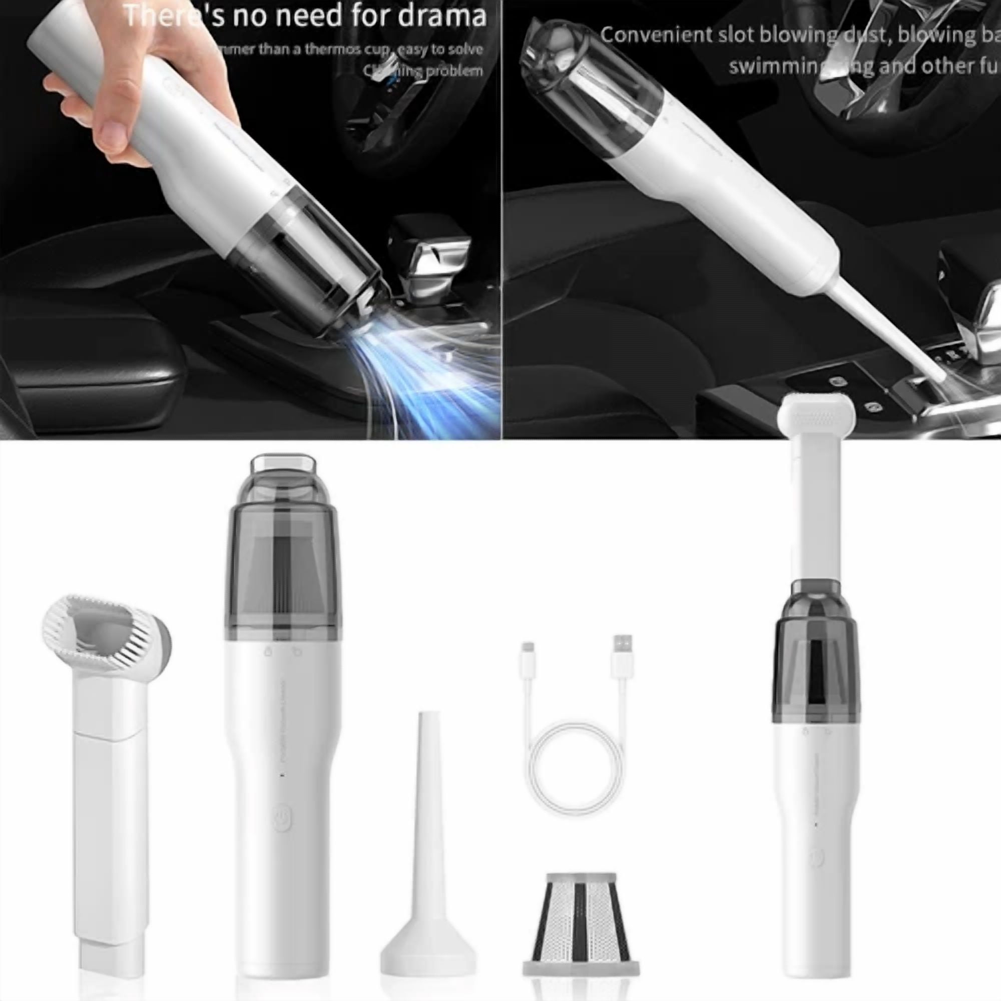 Powerful Car Vacuum Cleaner, Portable Wet & Dry Handheld Strong Suction ...
