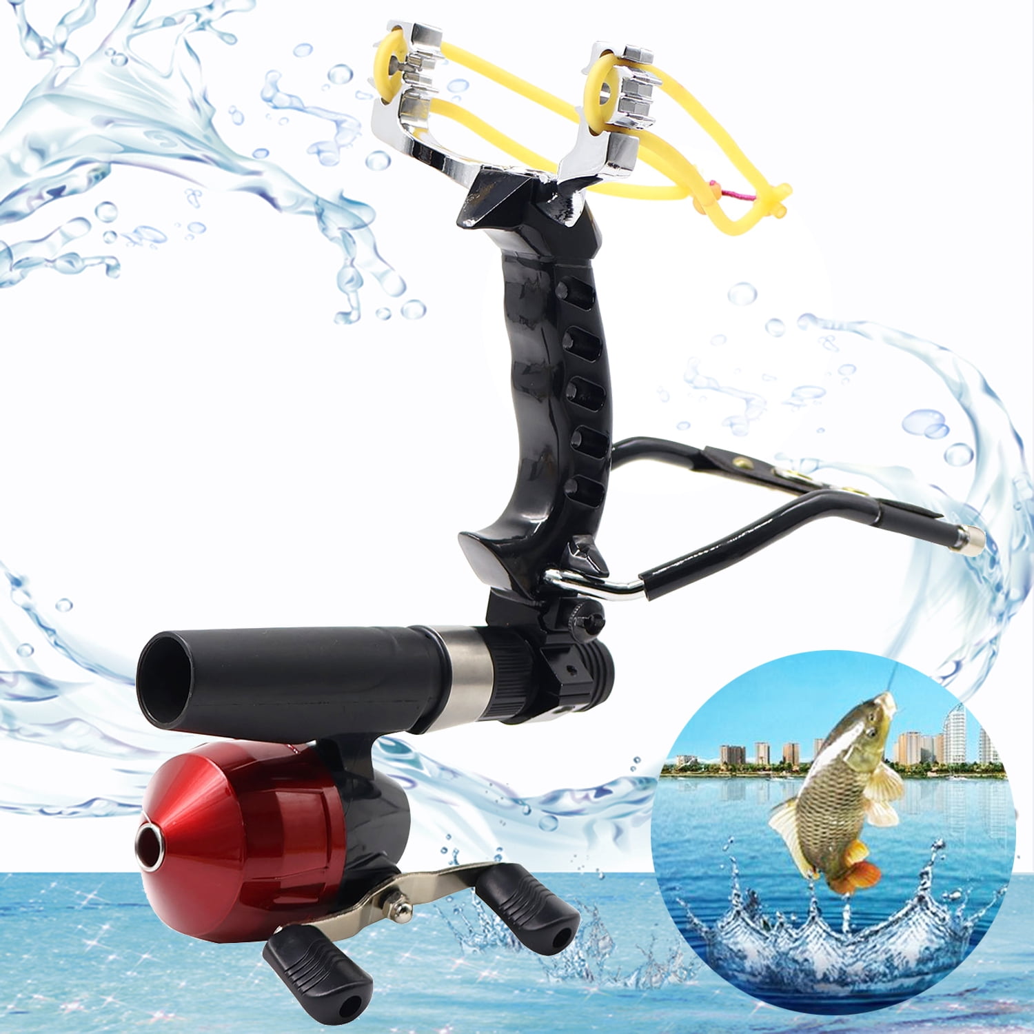 Piaoyu Slingshot,Fishing Slingshot Kit with Reel and 3 Arrowheads,Wrist ...