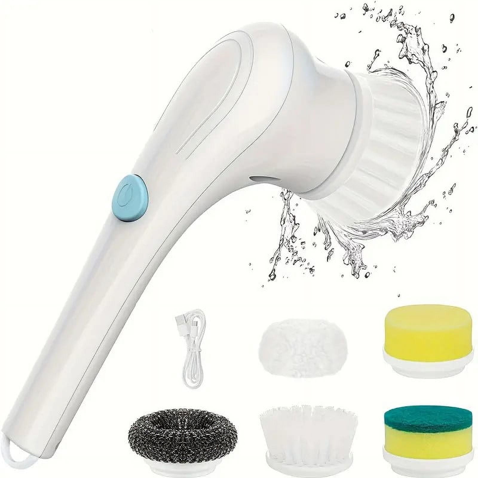 Powerful Cordless Spin Scrubber 90Min Continuous Use with 5 Multi ...