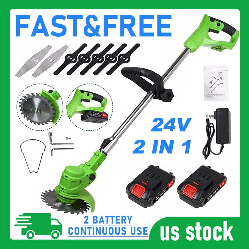 Powerful Cordless Weed Wacker | Electric Weed Eater Lawn Edger with 2 ...