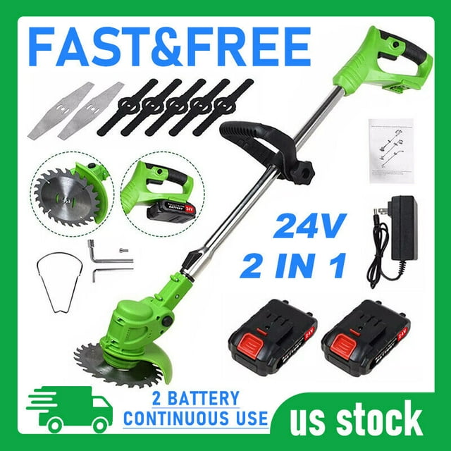 Powerful Cordless Weed Wacker | Electric Weed Eater Lawn Edger with 2 ...