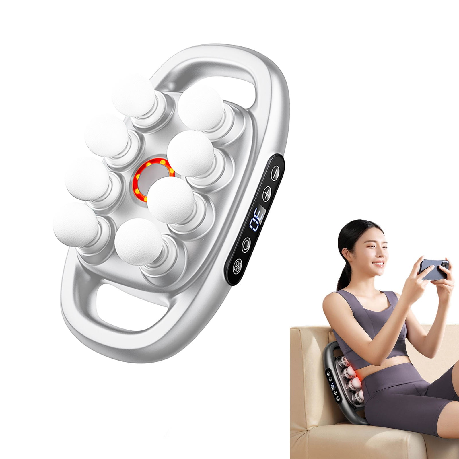 Powerful Deep Tissue Massage Tool - Rechargeable Device with 8 Built-In ...