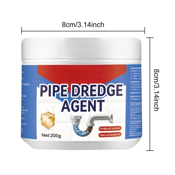 Powerful Drain Cleaner Powder 200g, Fast-Acting Enzyme & Caustic Pipe ...