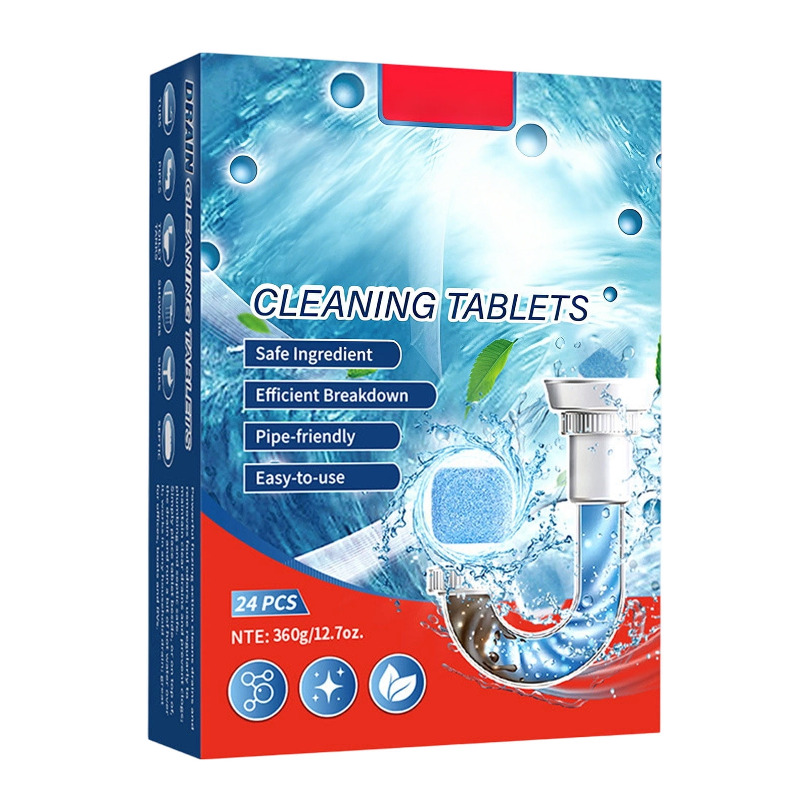 Powerful Drain Cleaner Tablets for Clogged Drains, Toilet, Shower, Sink ...