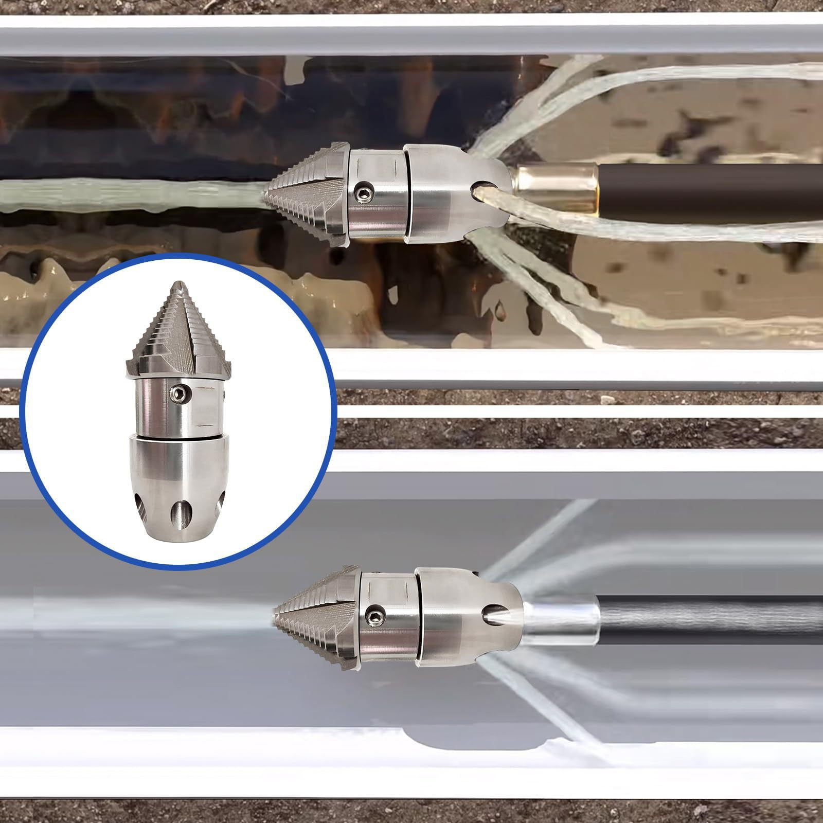 Powerful Drain Cleaning System: High Pressure Water With Nozzle ...