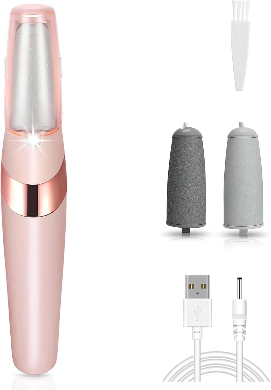 Powerful Electric Foot File with 2 Rollers, Rechargeable Foot Sander ...