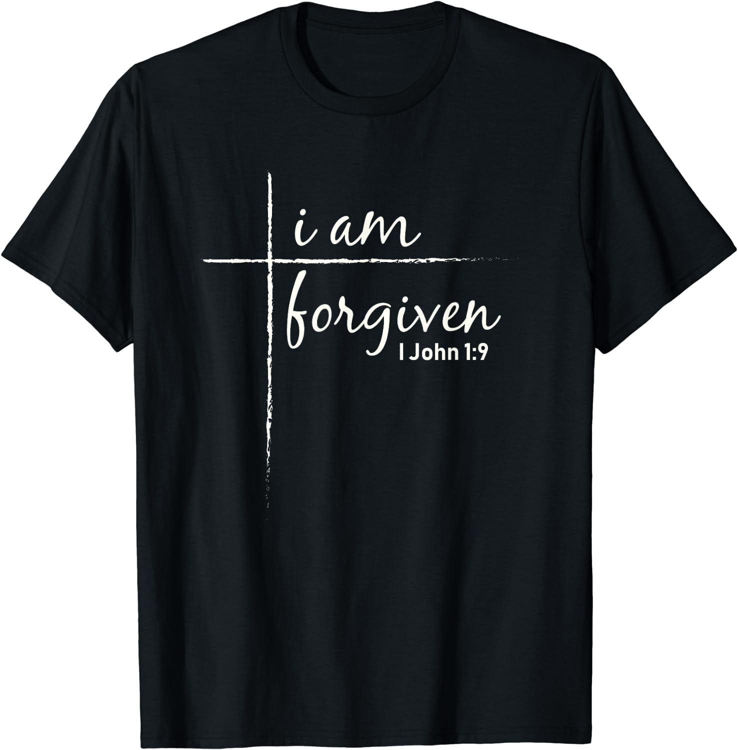 Powerful Forgiven Cross I Am Forgiven TShirt Christian Tee - Walmart.com