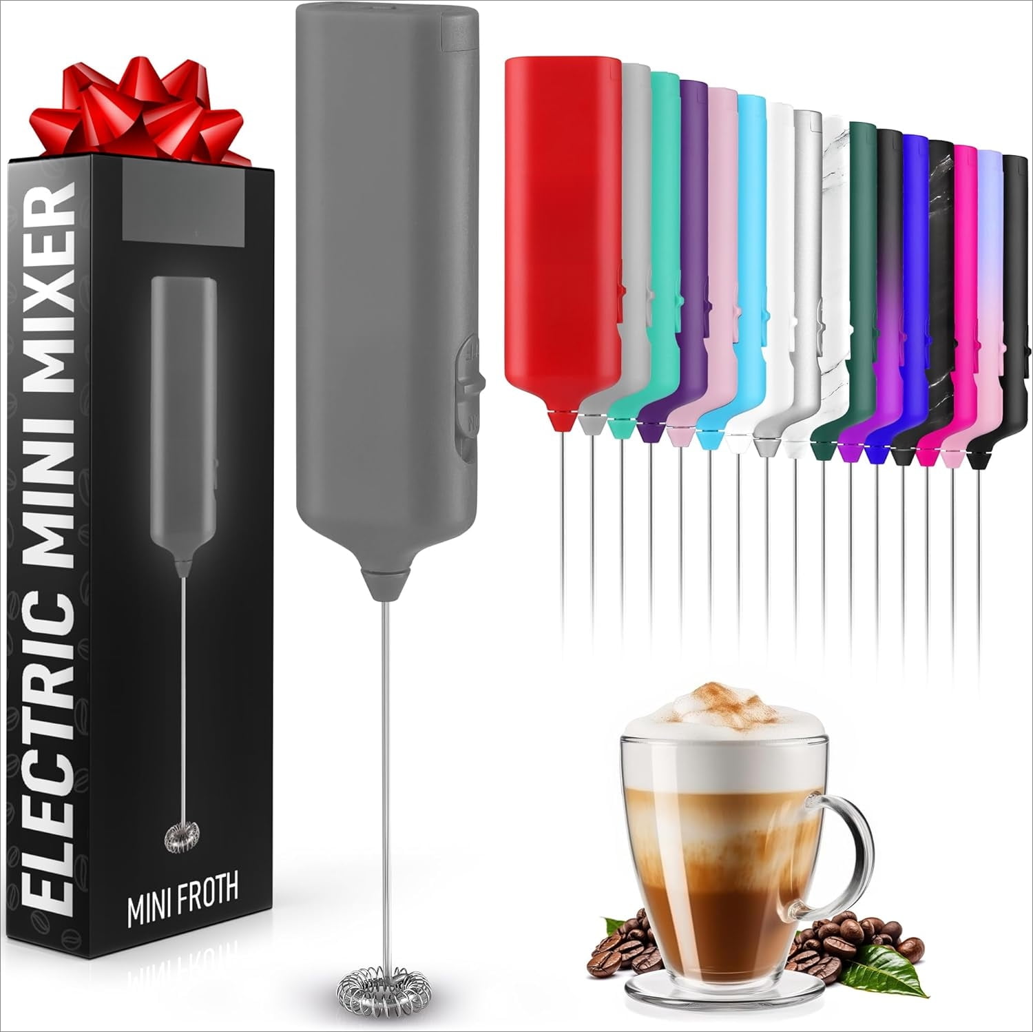 Powerful Handheld Milk Frother Wand - Electric Hand Mixer - Portable ...