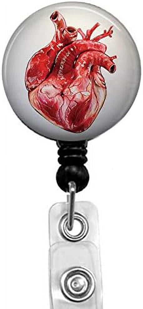 Powerful Heart Badge Reel,Retractable Name Card Badge Holder with ...