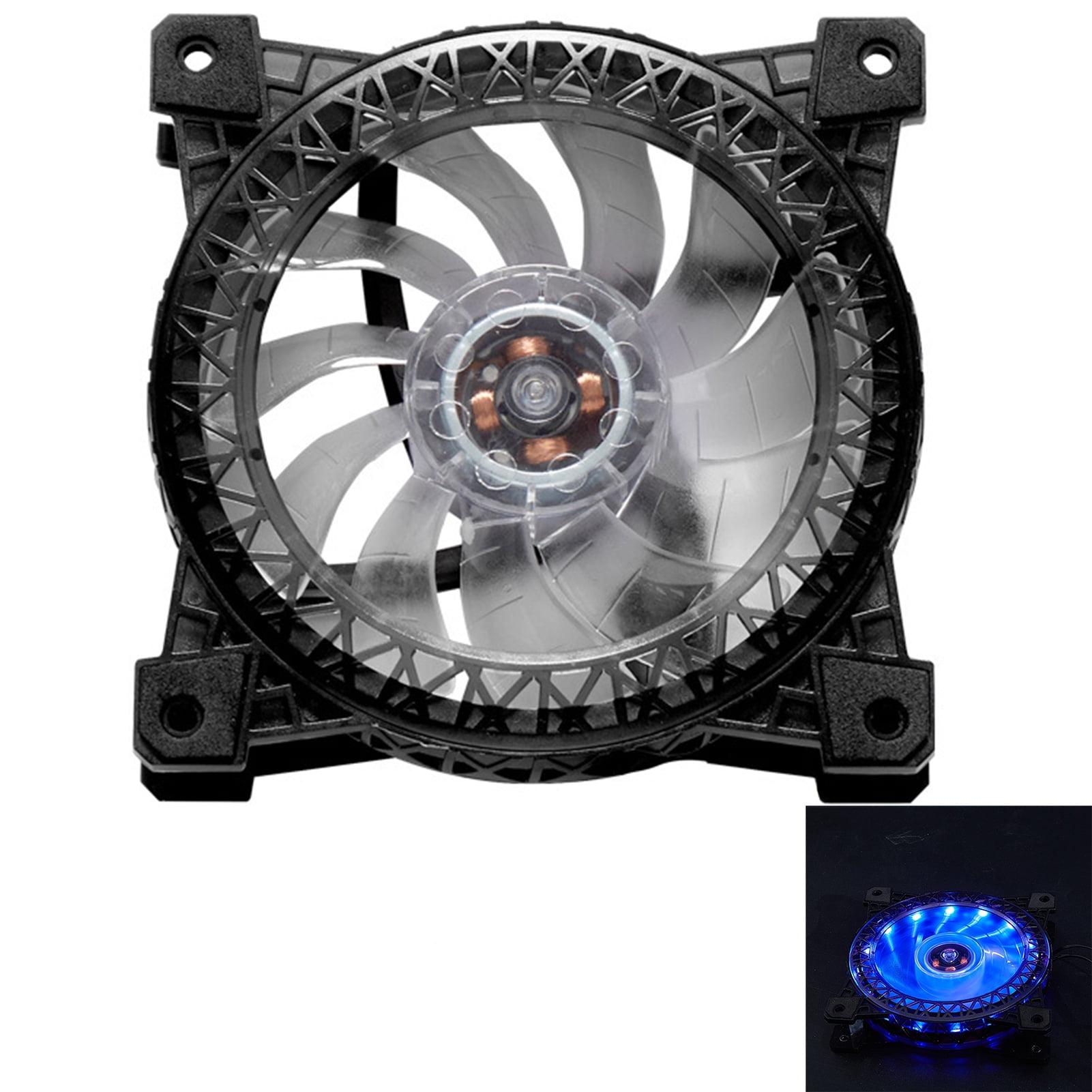 Powerful Heat Sink Noiseless Cool LED Light Computer Case Fast Cooling ...