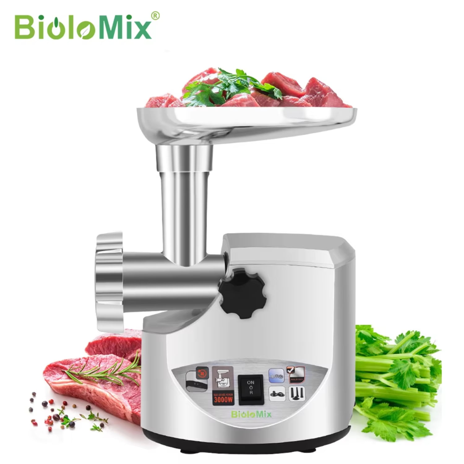 Powerful Heavy Duty 3000W Max Meat Grinder Sausage Stuffer Meat Mincer ...