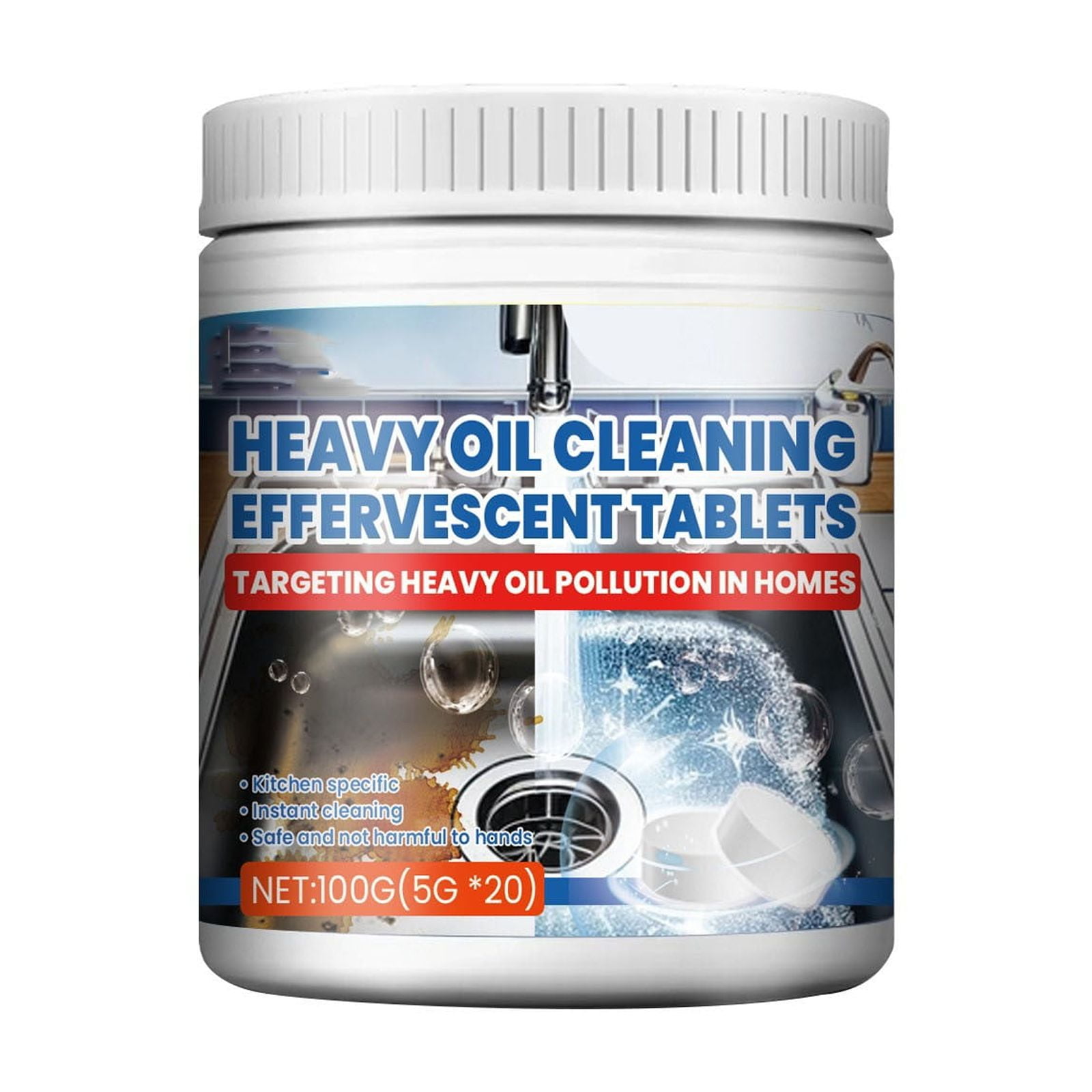 Powerful Heavy Duty Kitchen Grease Cleaner Tablets - Effervescent Stain ...