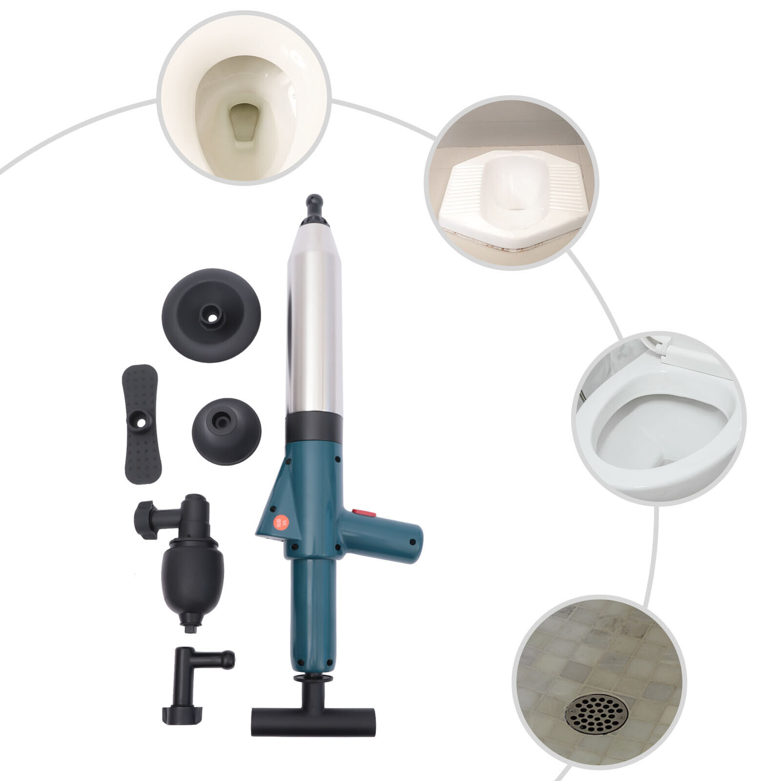 Powerful Home Toilet Plunger Air Drain Blaster Sink Dredge Cleaner High ...