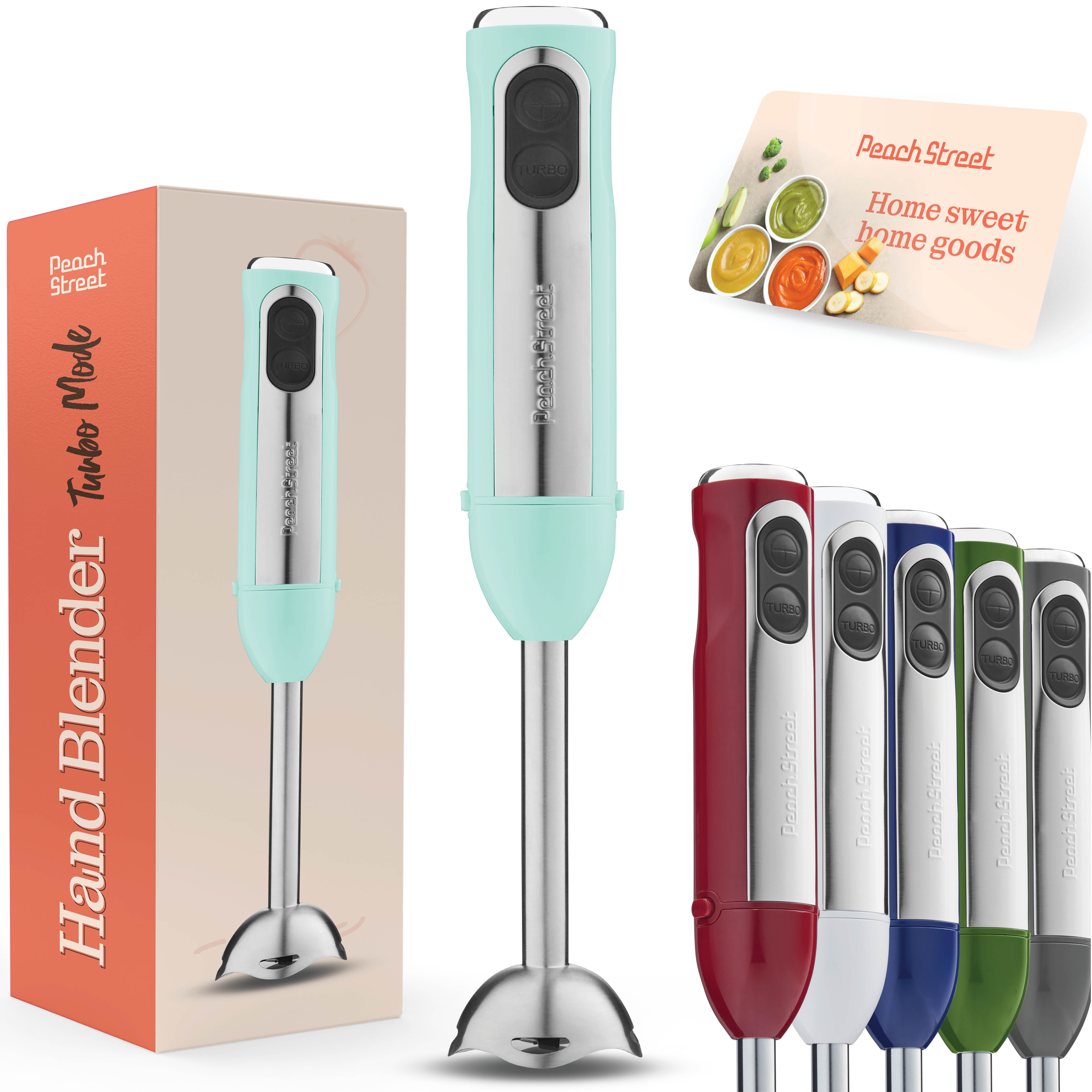 Powerful Immersion Blender, Electric Hand Blender 500 Watt with Turbo ...