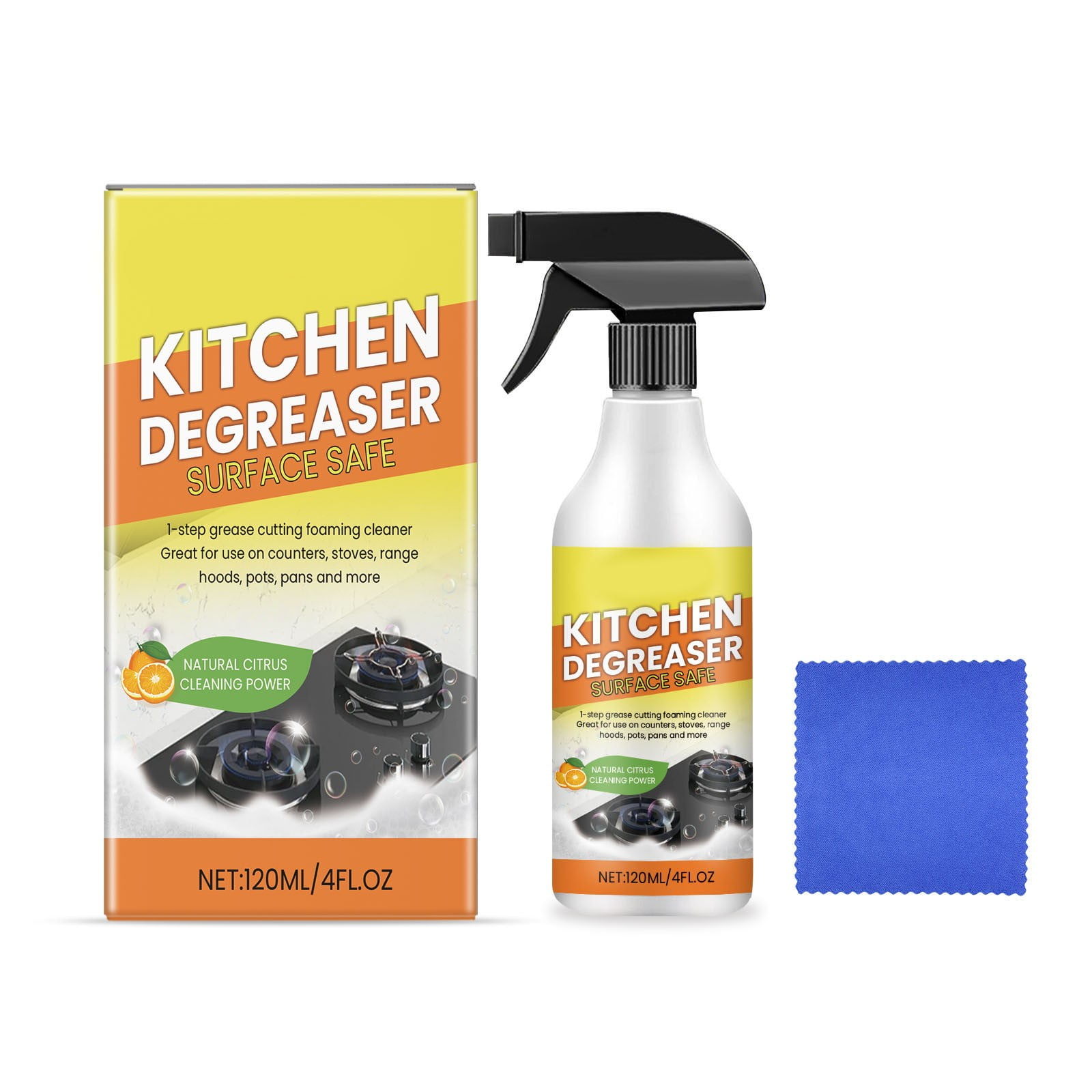 Powerful Kitchen Degreaser, Heavy Duty Oil Stain Remover Spray for ...