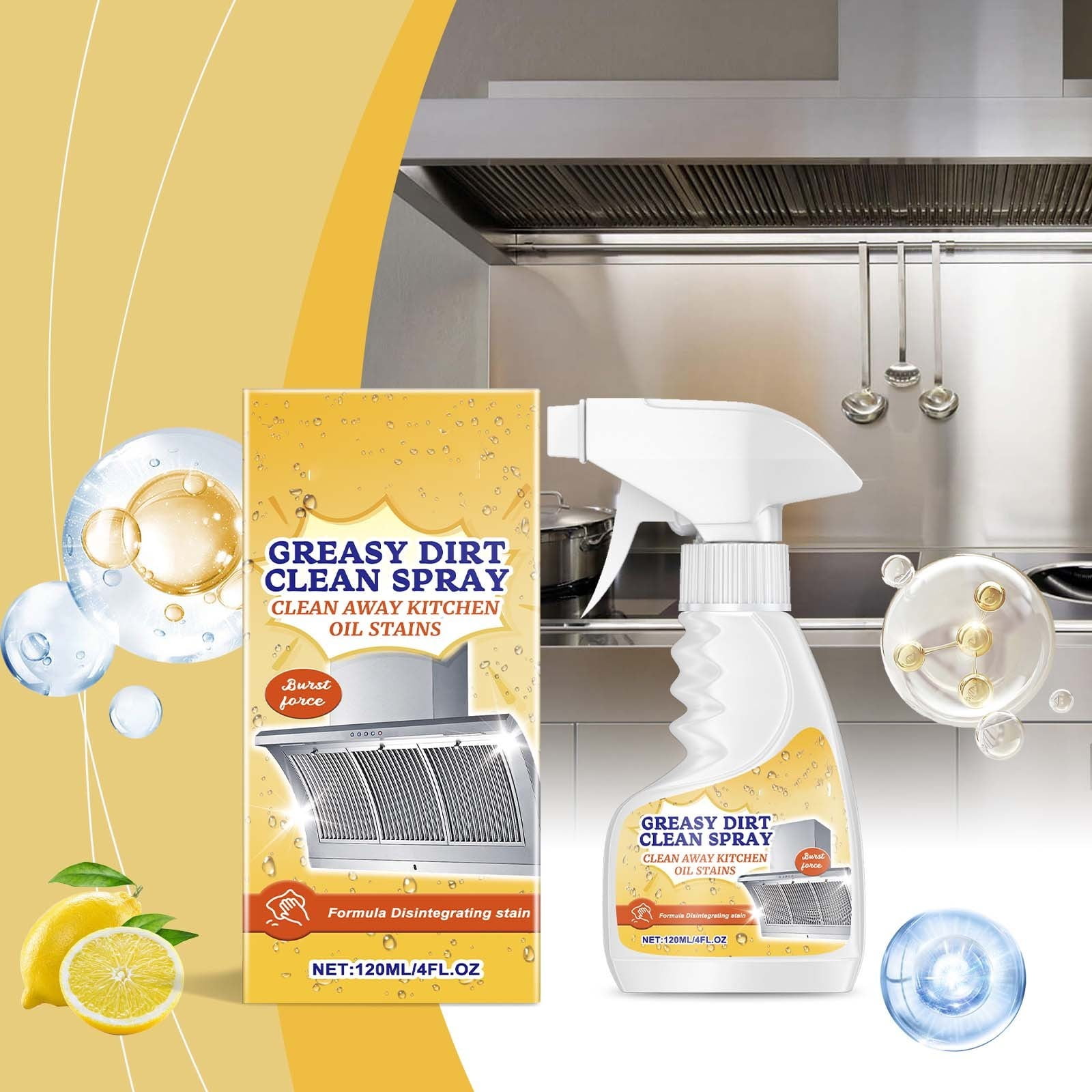 Powerful Kitchen Degreaser & Oil Stain Remover, Quickly Dissolves ...