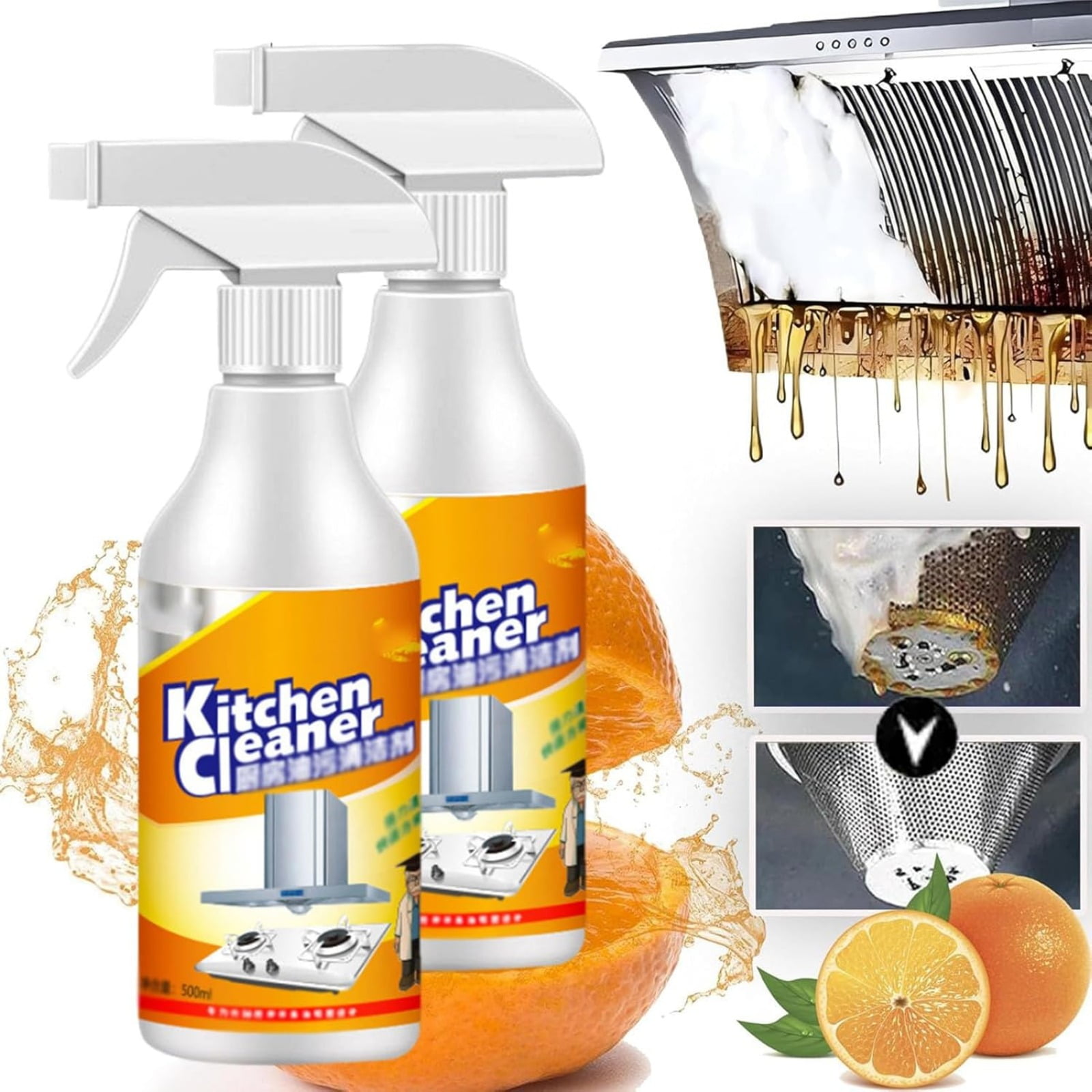 Powerful Kitchen Foam Cleaner,17.6 Oz,Kitchen Cleaner Spray,Kitchen ...