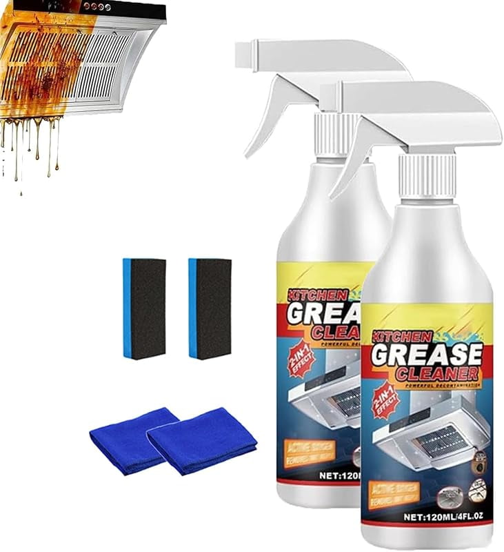 Powerful Kitchen Grease Cleaner, Powerful Clean Kitchen Oil Stains Spray, Heavy Duty Degreaser ...