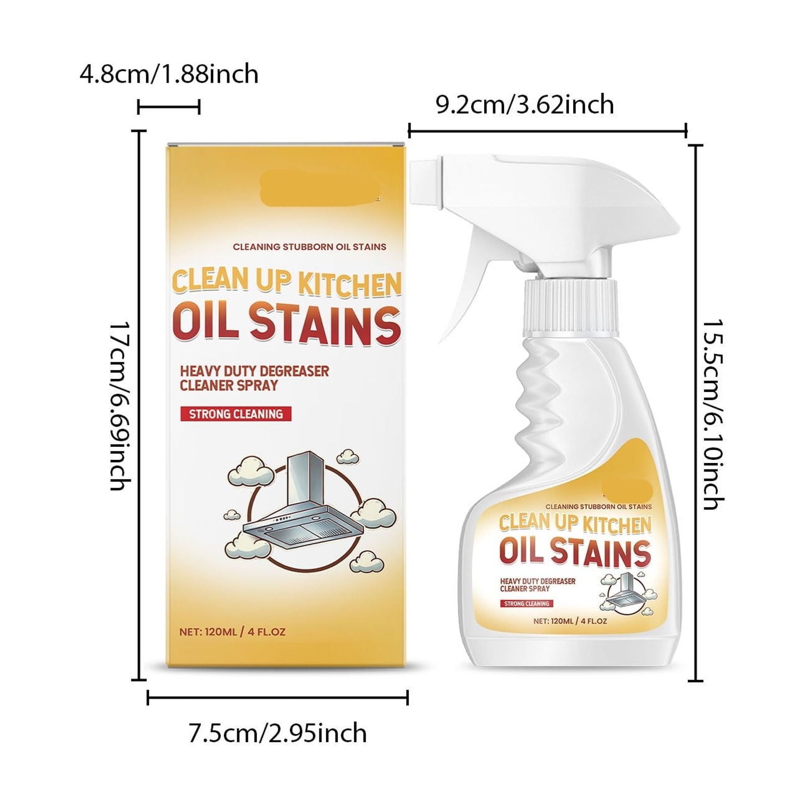 Powerful Kitchen Oil Stain Remover Spray 120ml Fast Decomposition Of ...