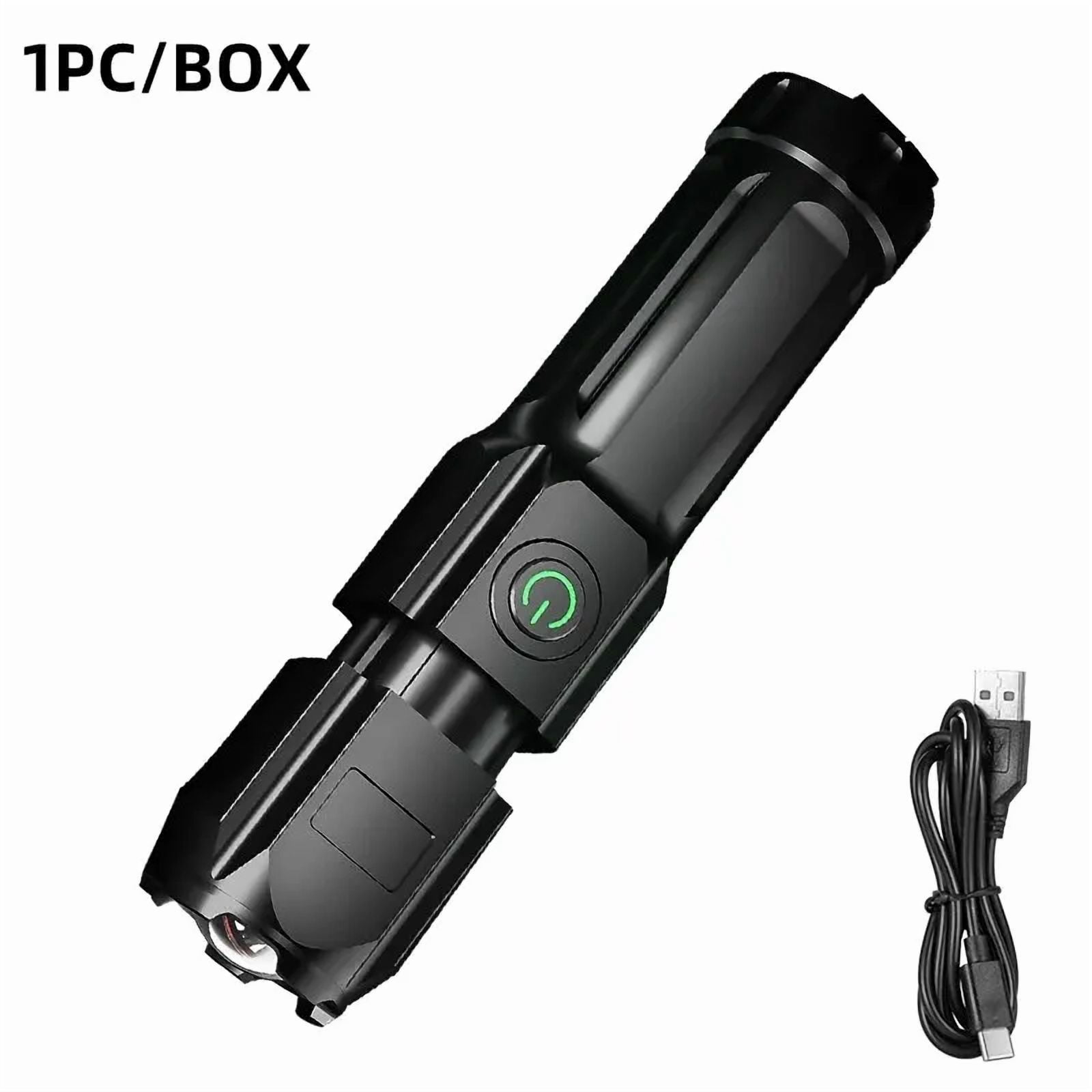Powerful LED Flashlight Rechargeable USB Built-in Lithium Battery ...