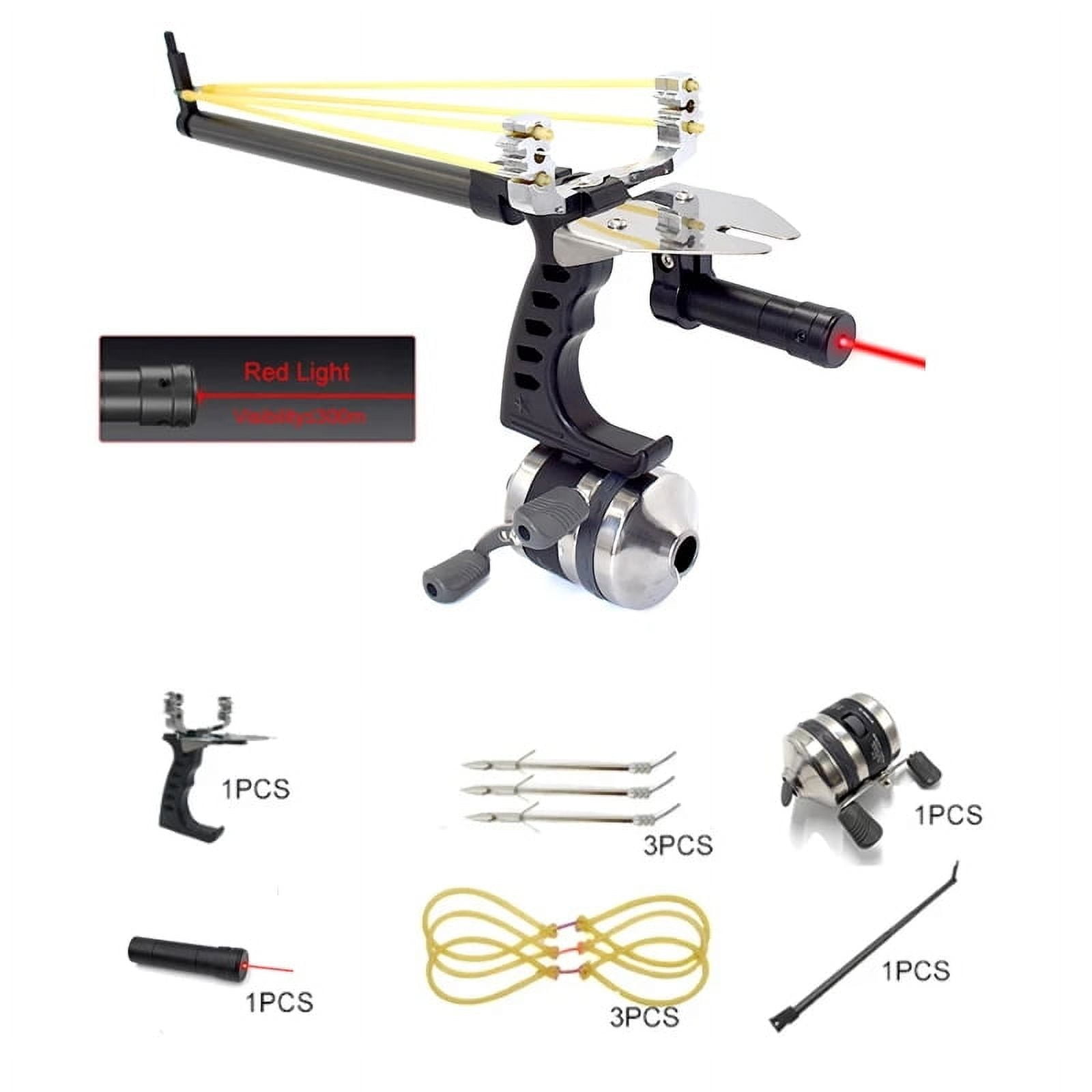 Powerful Laser Shooting Fish Slingshot Telescopic Straight Rod Catapult ...