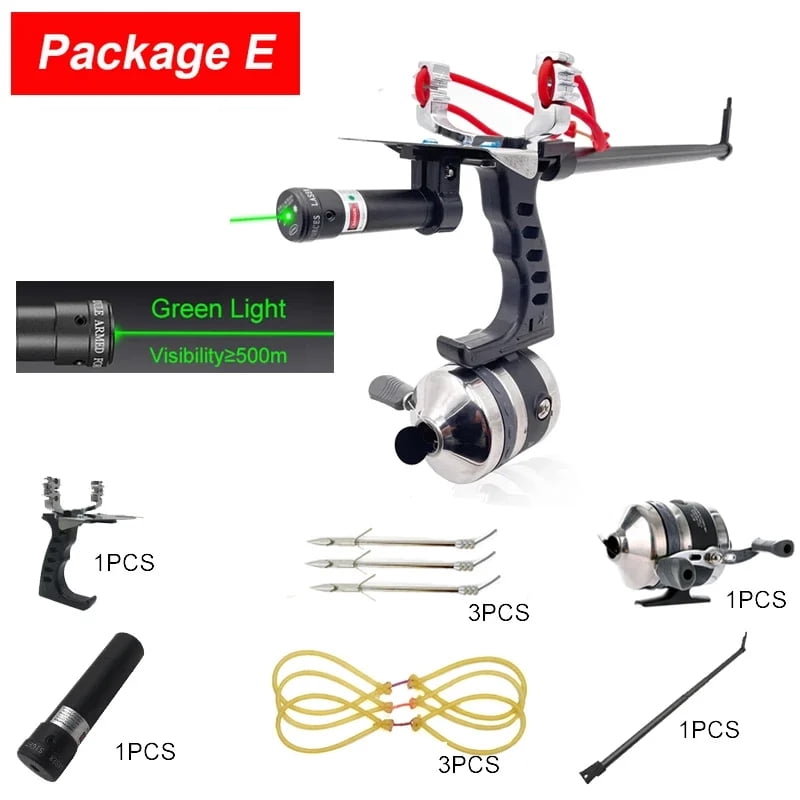 Powerful Laser Shooting Fish Slingshot Telescopic Straight Rod Catapult ...