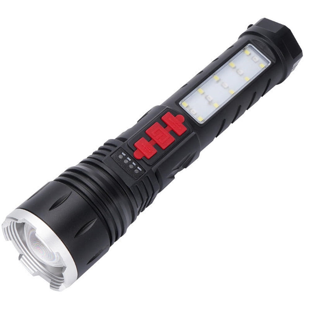 Powerful Led Flashlight with Buzzer Alarm, 5 Lighting Modes Torch with ...