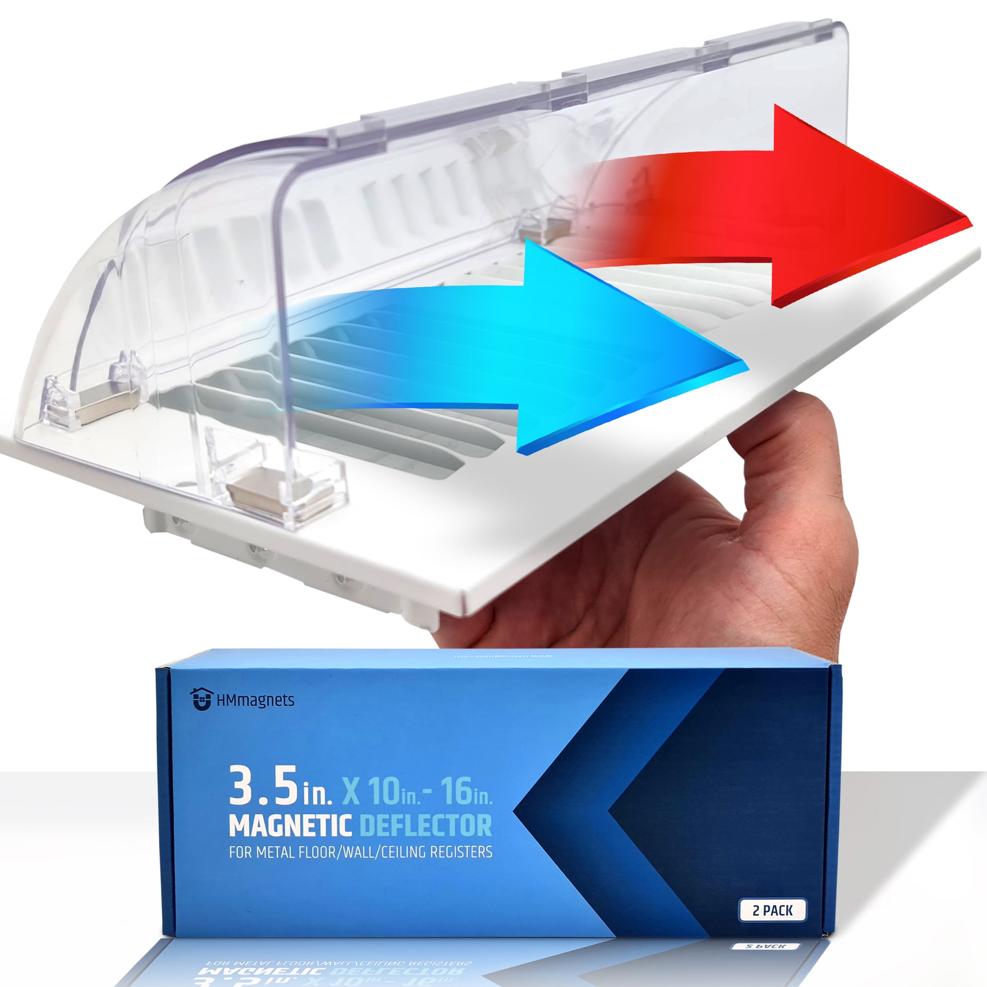 2 Pack Powerful Magnetic Vent Air & Heat Deflector for Ceiling, Floor ...