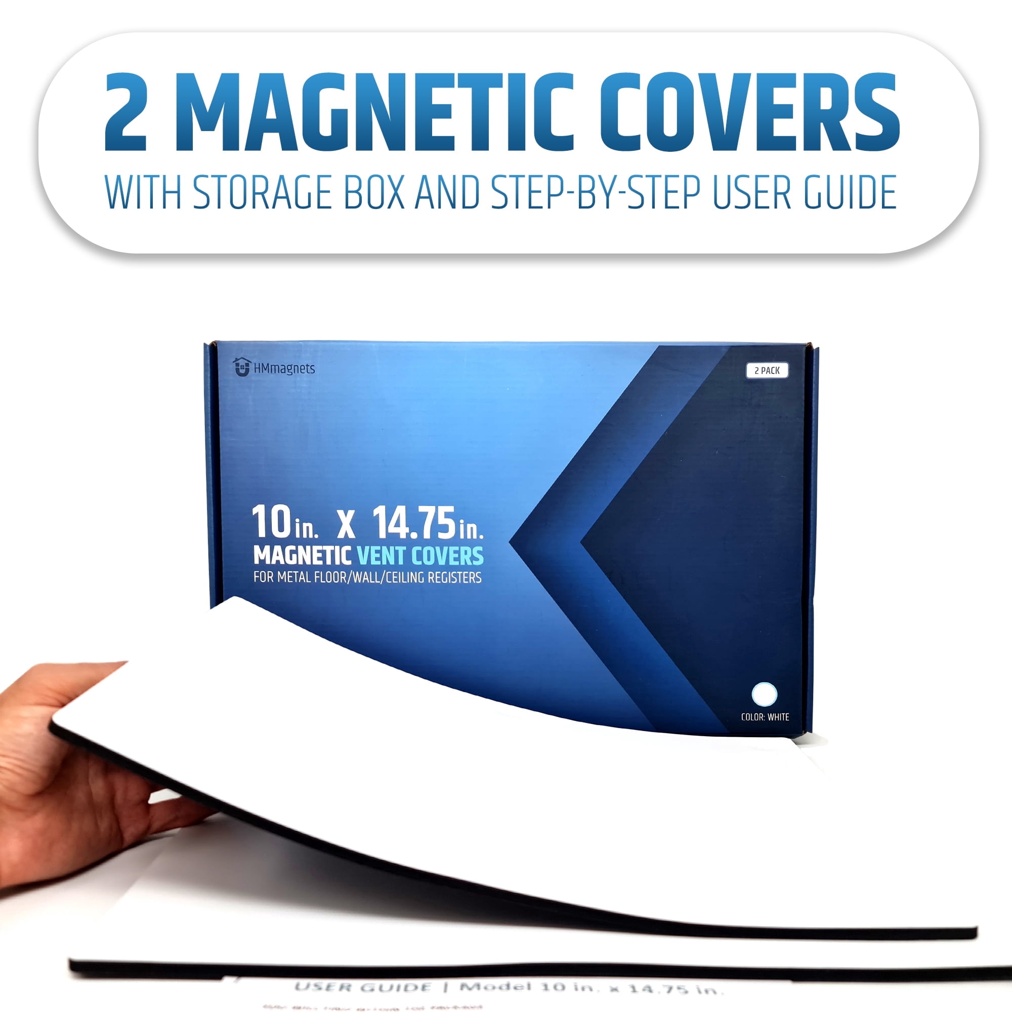 HMMAGNETS Powerful Magnetic Vent Covers (2-Pack), for Sealing Floor ...