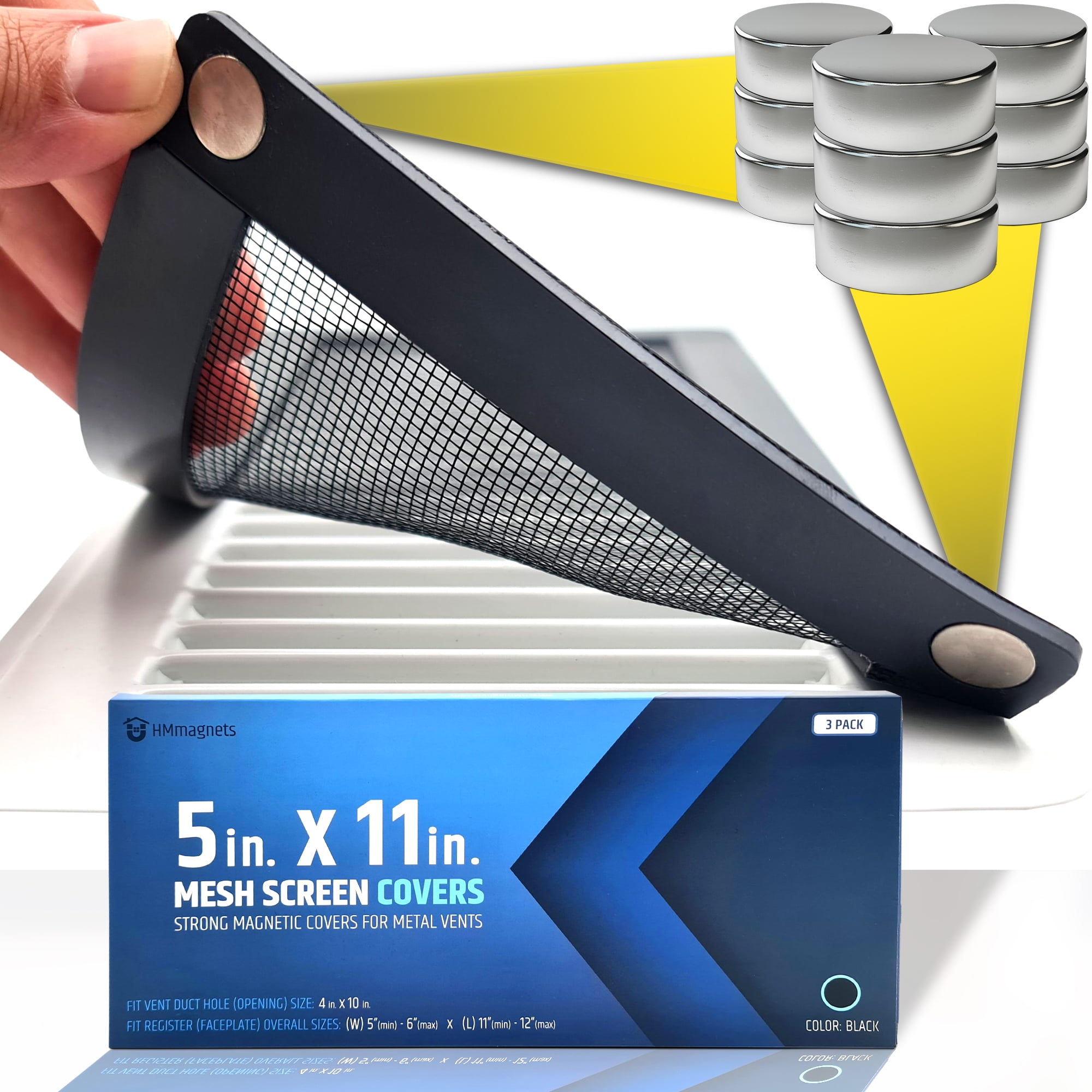 Powerful Magnetic Vent Screen Mesh Covers (3-Pack) That Will Never Move ...