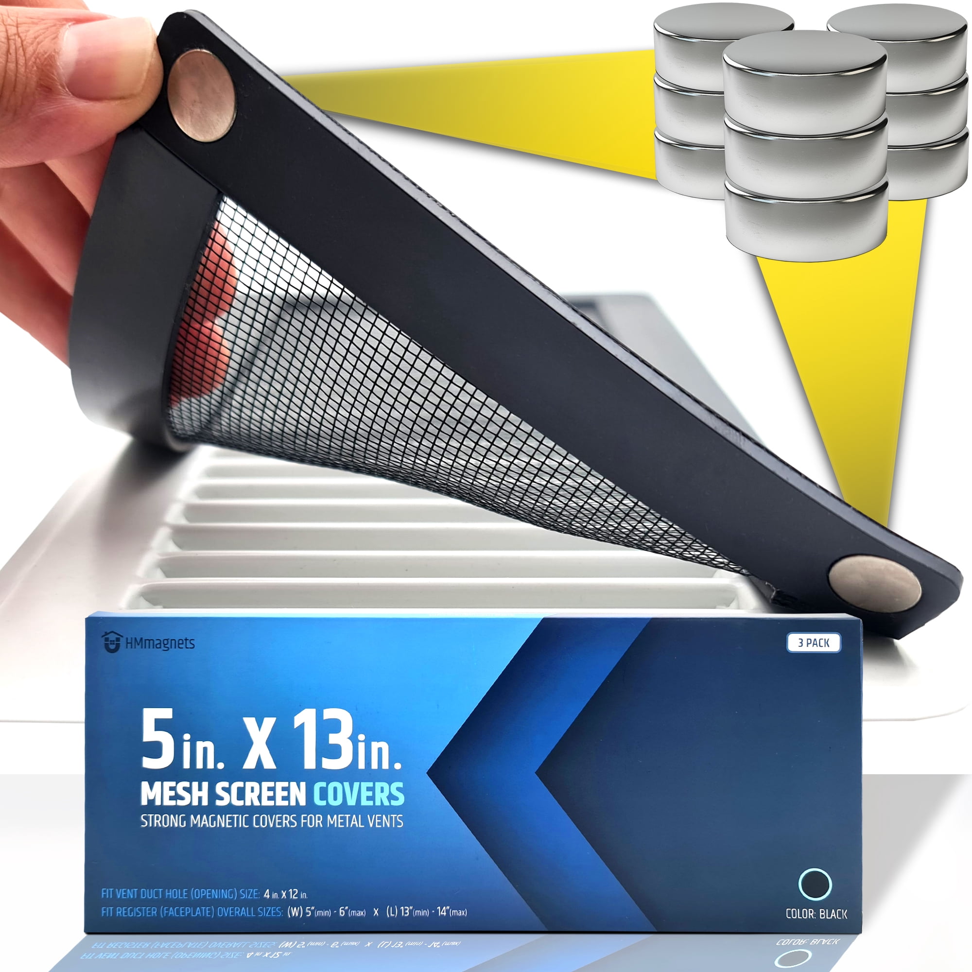 Powerful Magnetic Vent Screen Mesh Covers (3-Pack) That Will Never Move ...