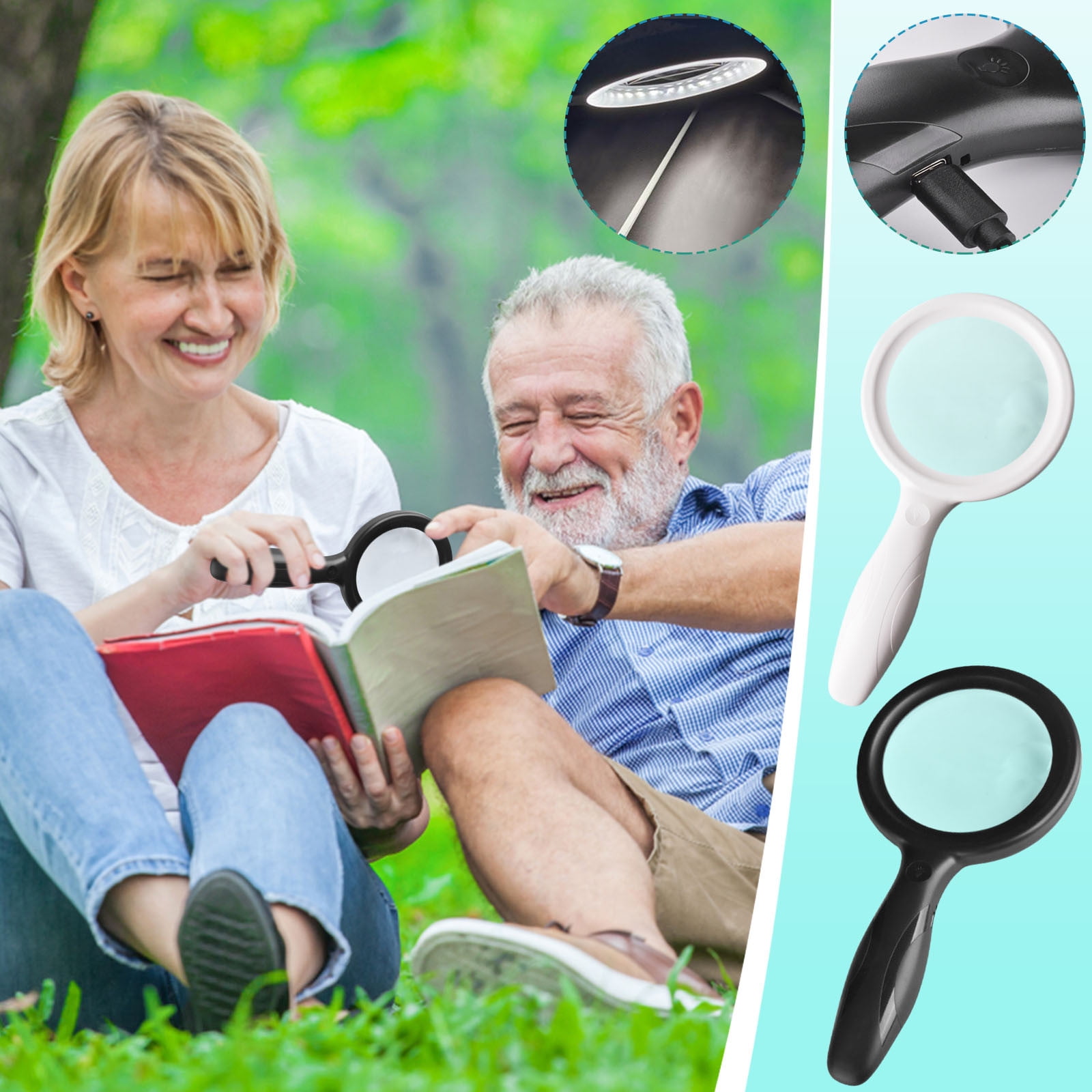 Powerful Magnifying Glass, 30x 60x Led Light, Large Magnifying Glass ...