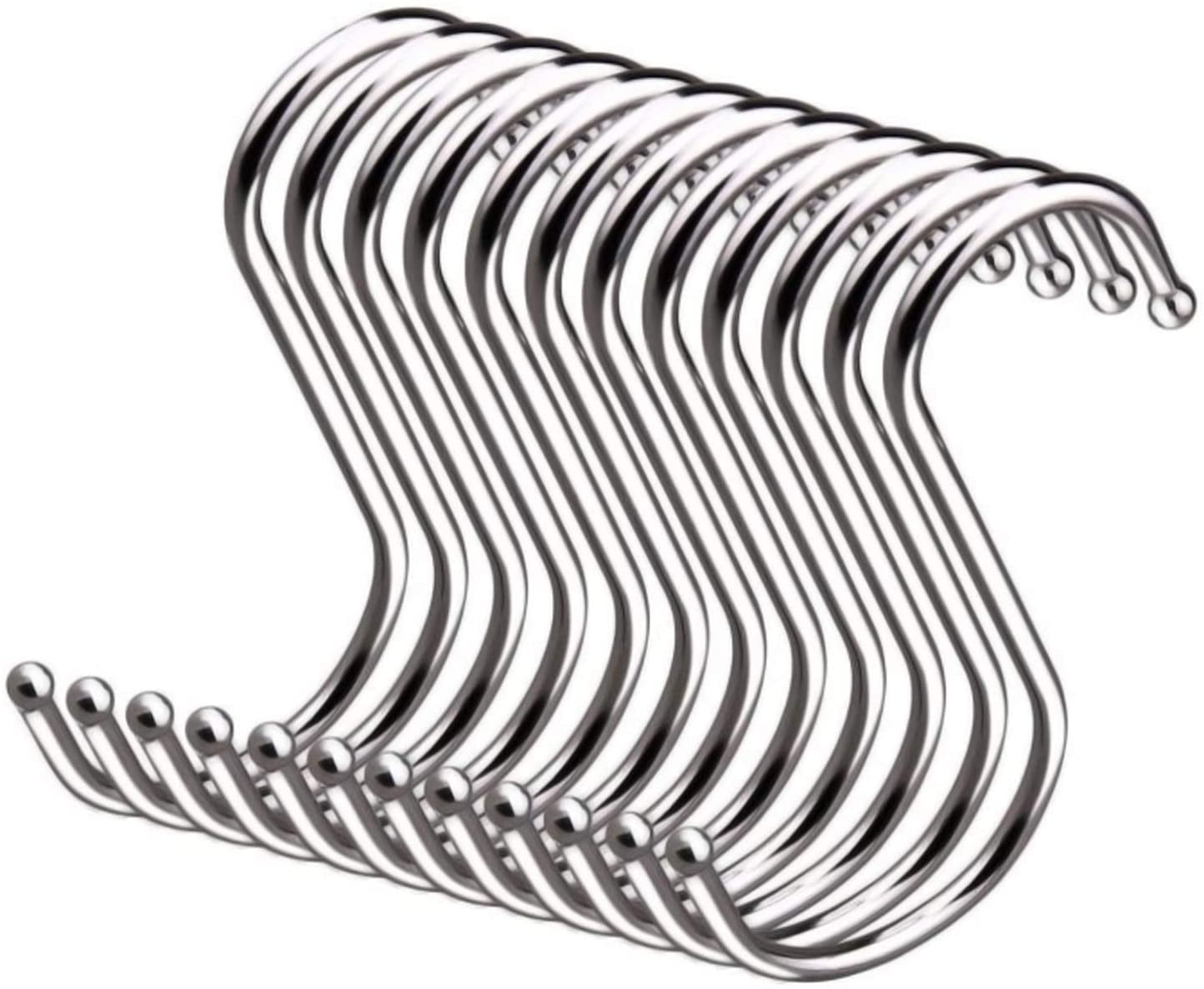 Performore Heavy-Duty S-Shaped Metal Hooks, Stainless Steel Hangers for ...