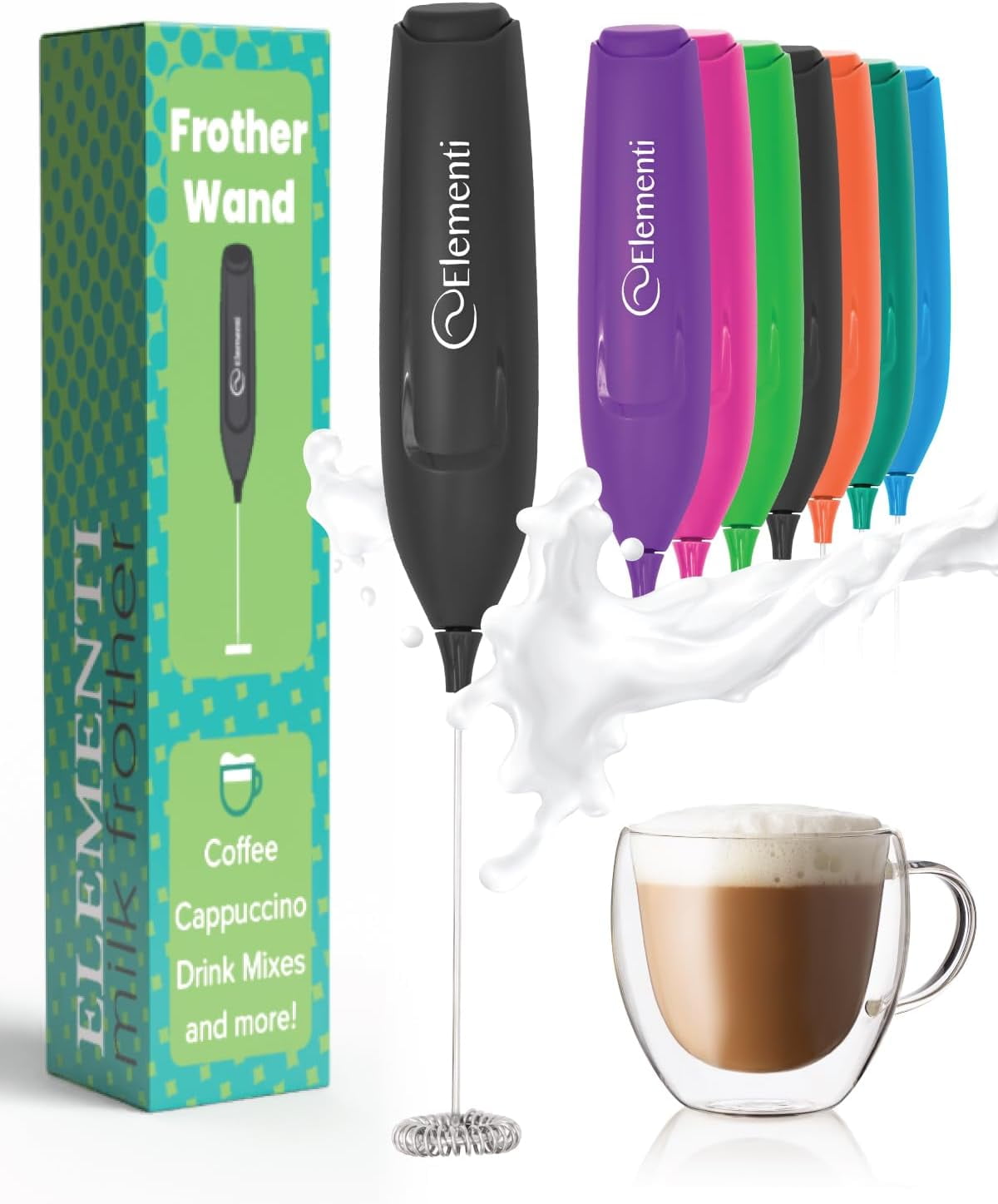 Powerful Milk Frother Wand – Lightweight Handheld Coffee Mixer for ...