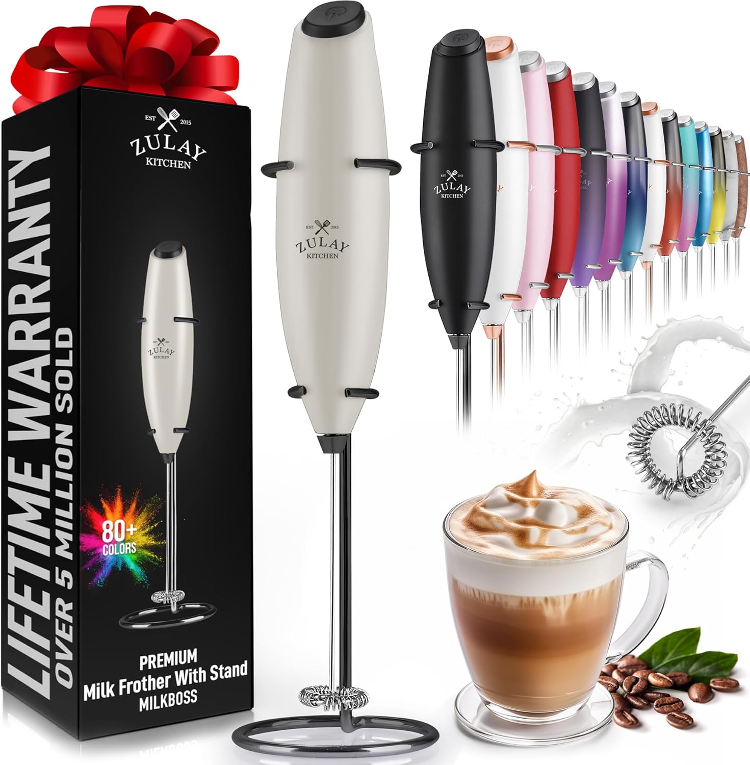 Powerful Milk Frother Wand - Ultra Fast Handheld Drink Mixer - Electric ...