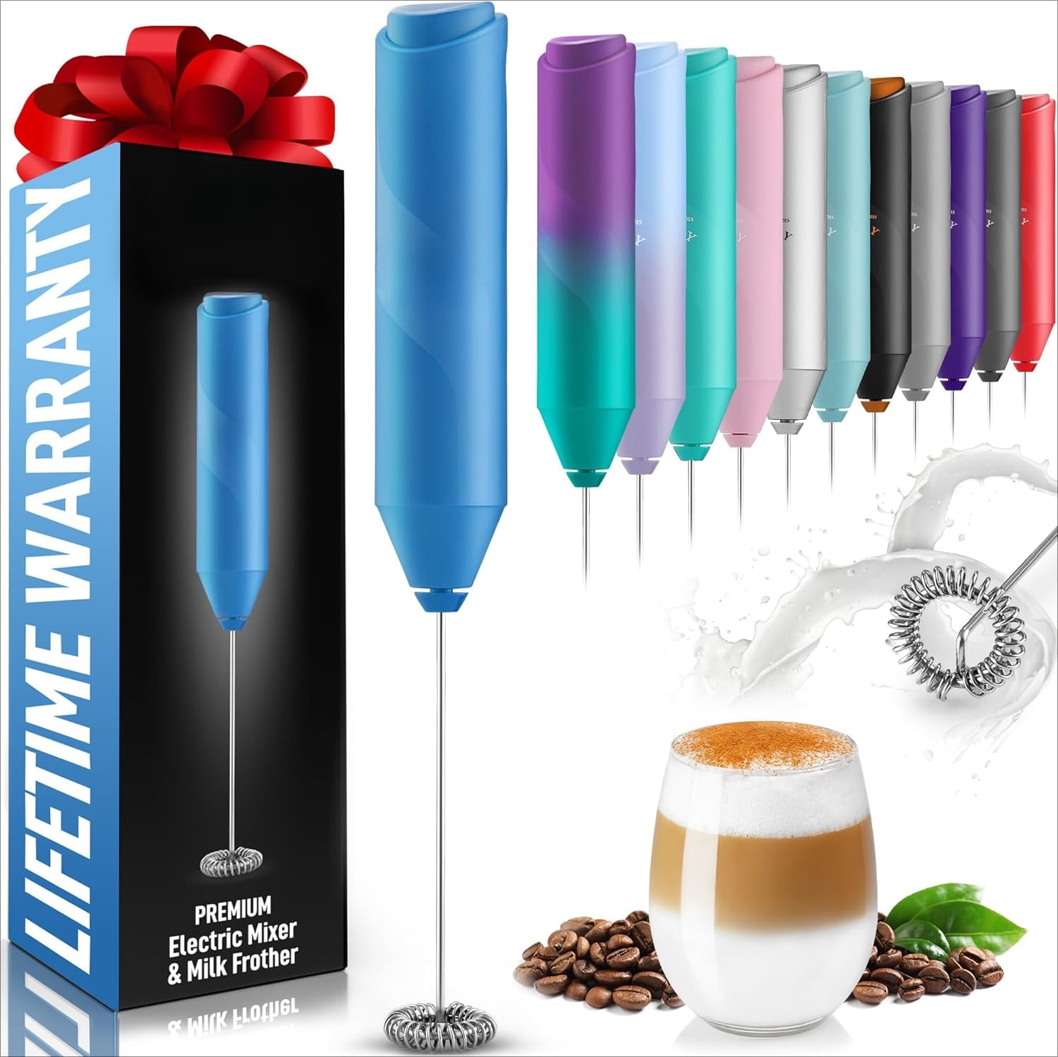 Powerful Milk Frothing Wand - Handheld Stainless Steel - Battery ...