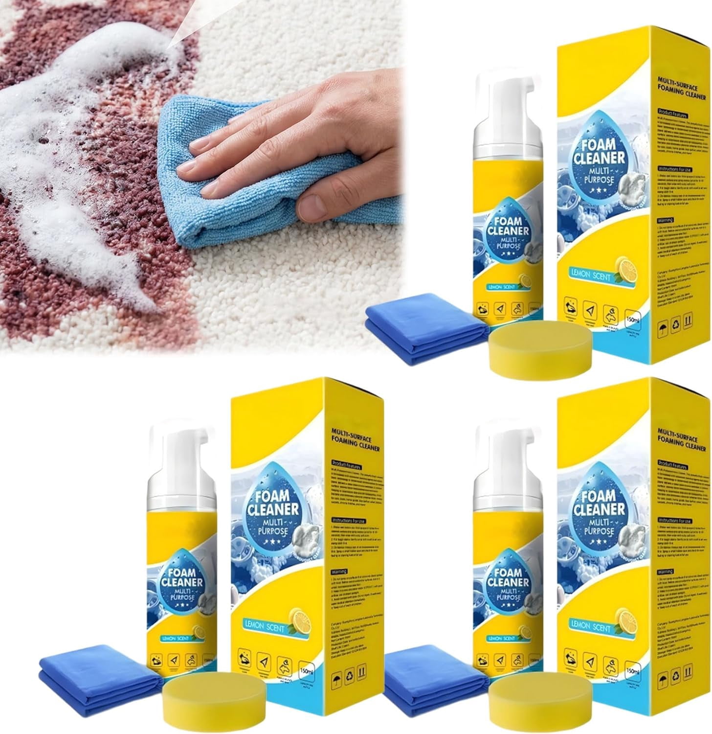 Powerful & Multipurpose Car Interior Foam Cleaner, All-Purpose Rinse ...