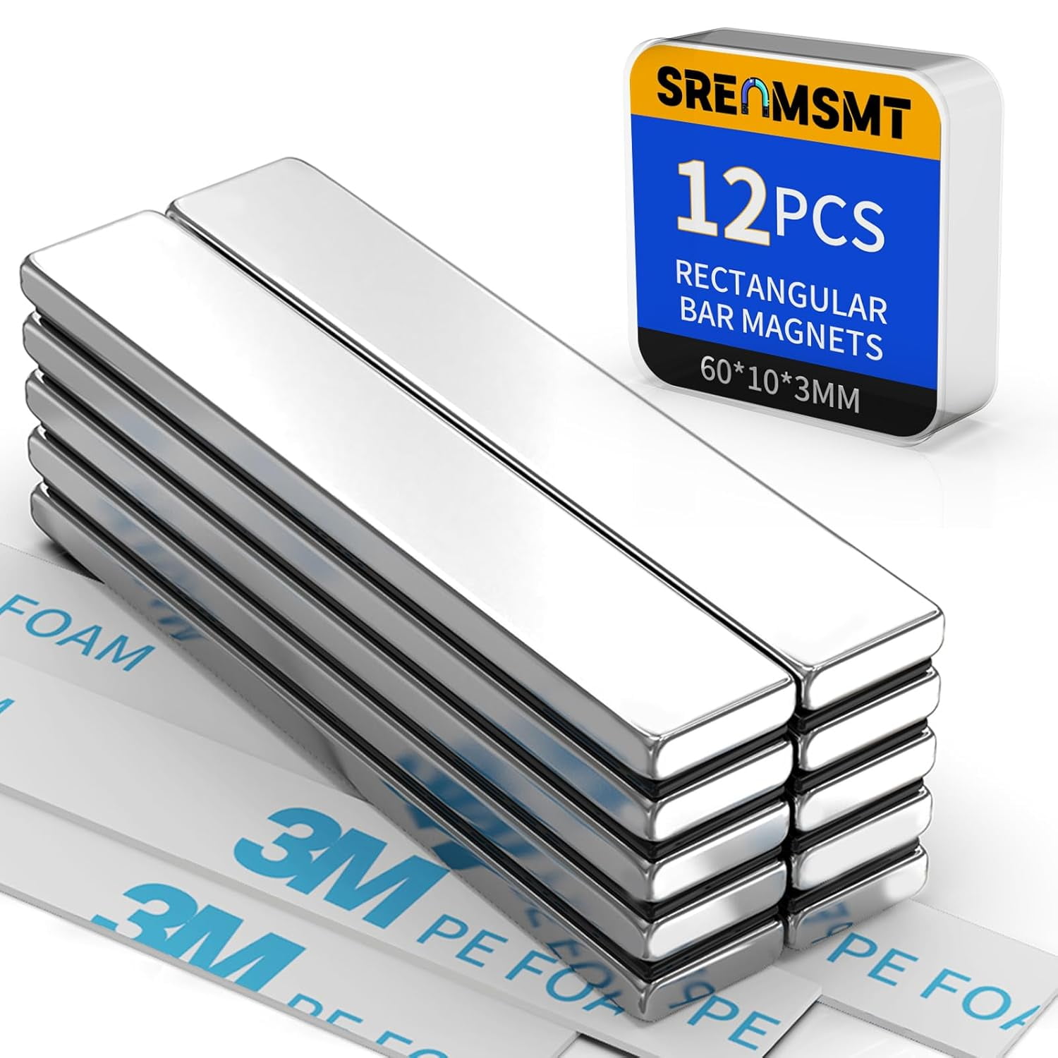 Powerful Neodymium Bar Magnets, 12 Pack Rare Earth Magnets, Heavy Duty ...