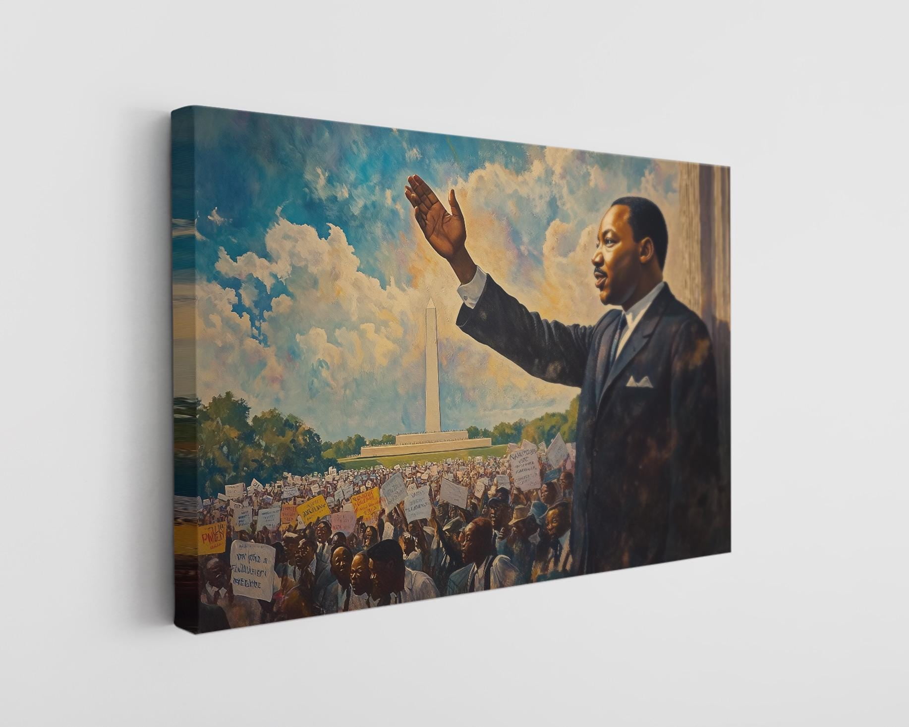 A Powerful Painting of Martin Luther King Jr. Canvas Wall Art - High ...