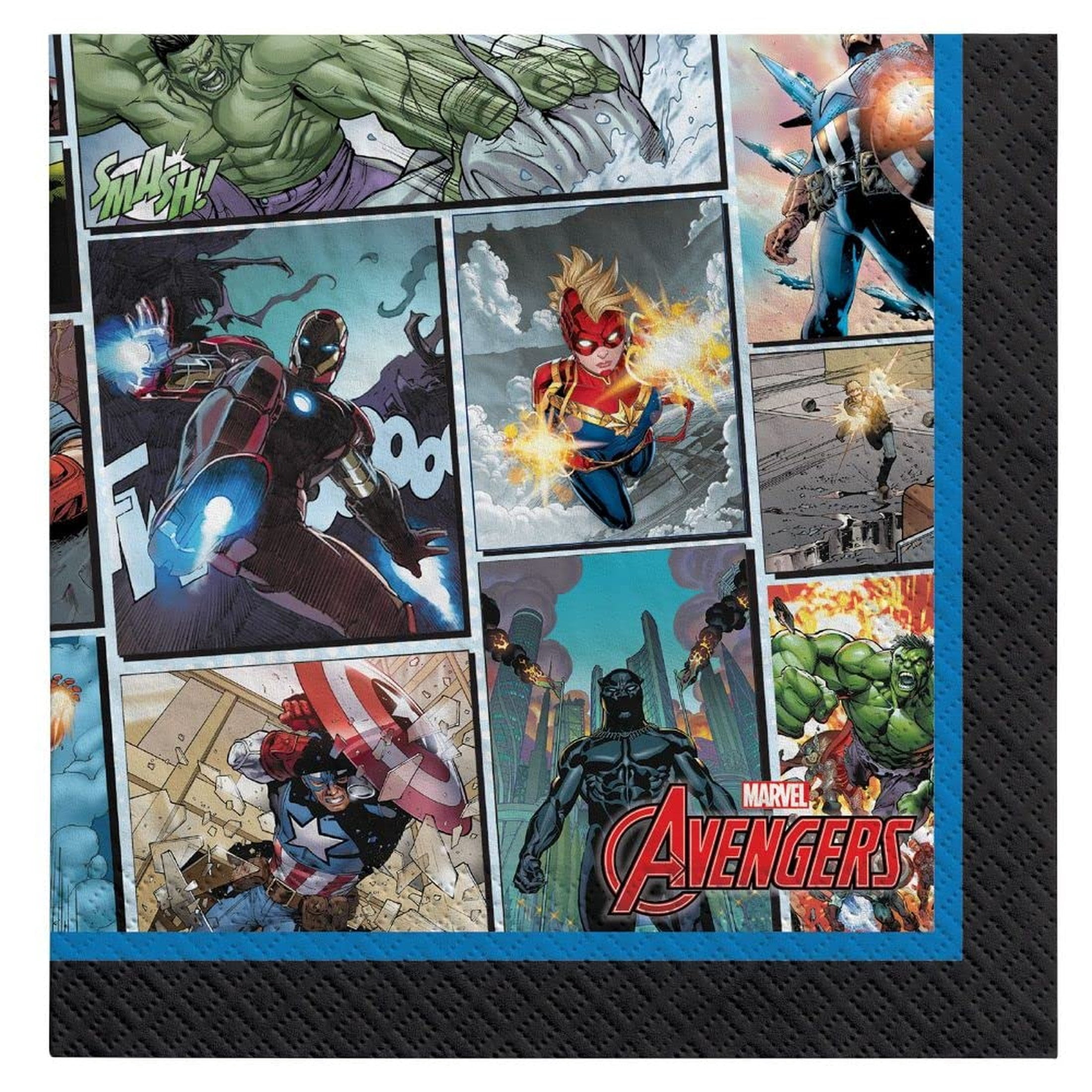 Powerful Party Pal Napkins - 16 Pack of Multicolor Marvel Avengers ...