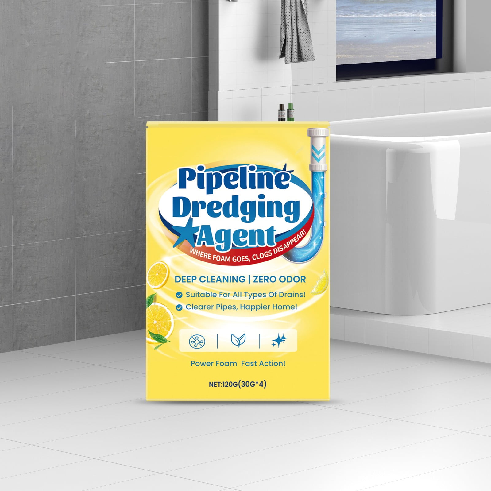 Powerful Pipe Unblocking Powder - Multi-Effect Clog Remover for Drains ...