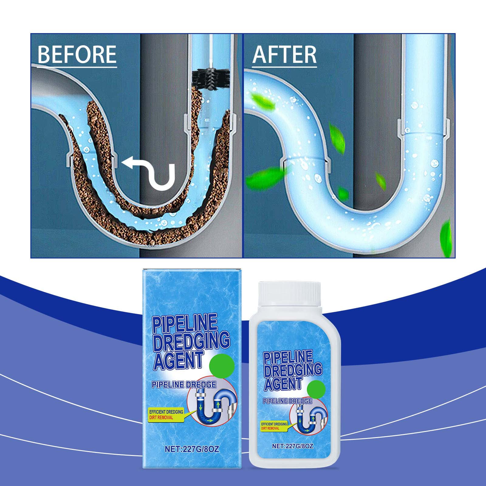Powerful Pipe Unclogging Powder Can Quickly Unclog Pipes Kitchen And ...