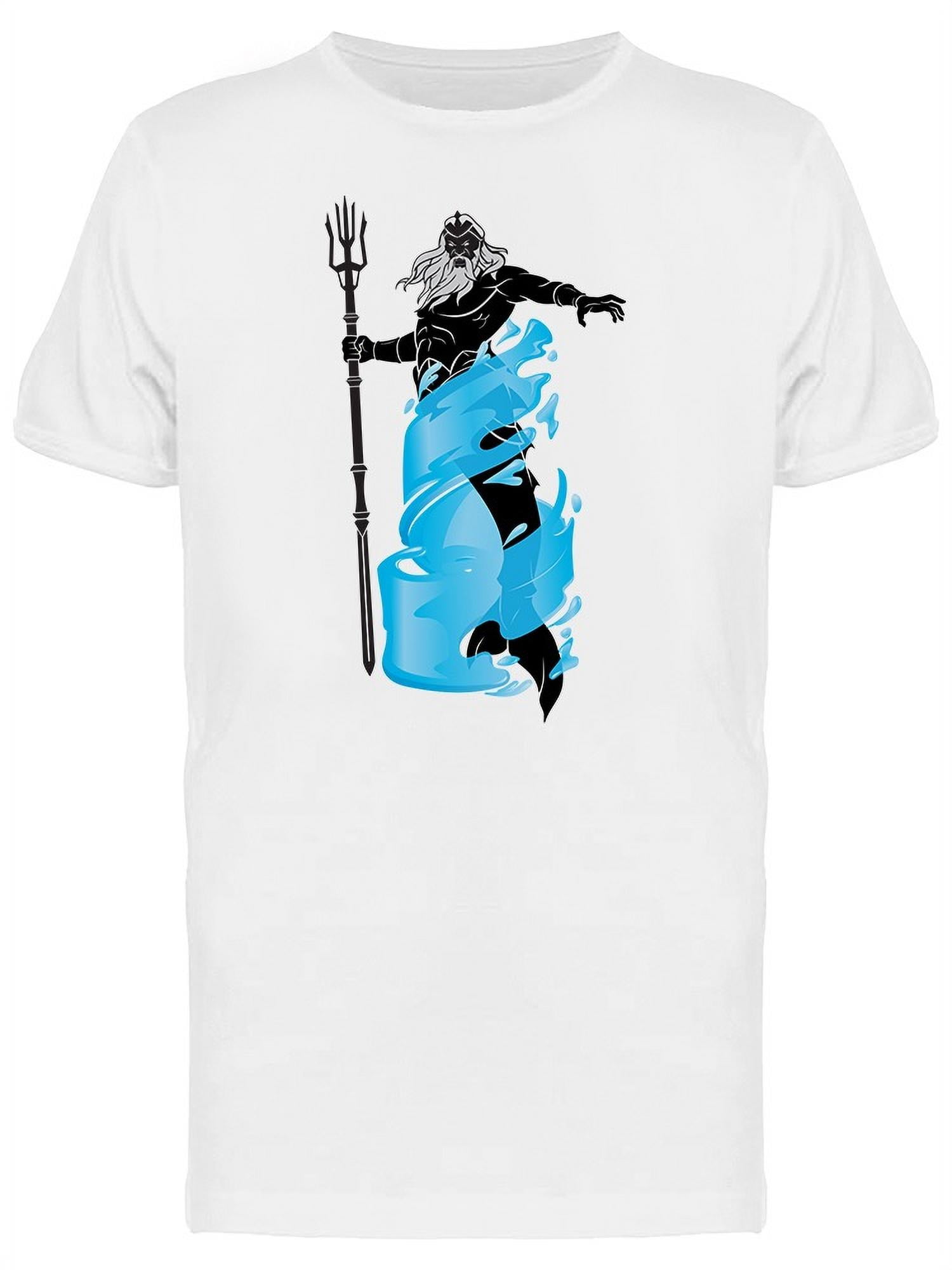 Powerful Poseidon Graphic T-Shirt Men -Image by Shutterstock, Male ...
