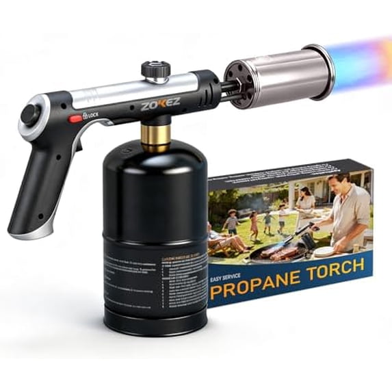 Powerful Propane Torch with One-Tap Max Power & Safety Lock ...